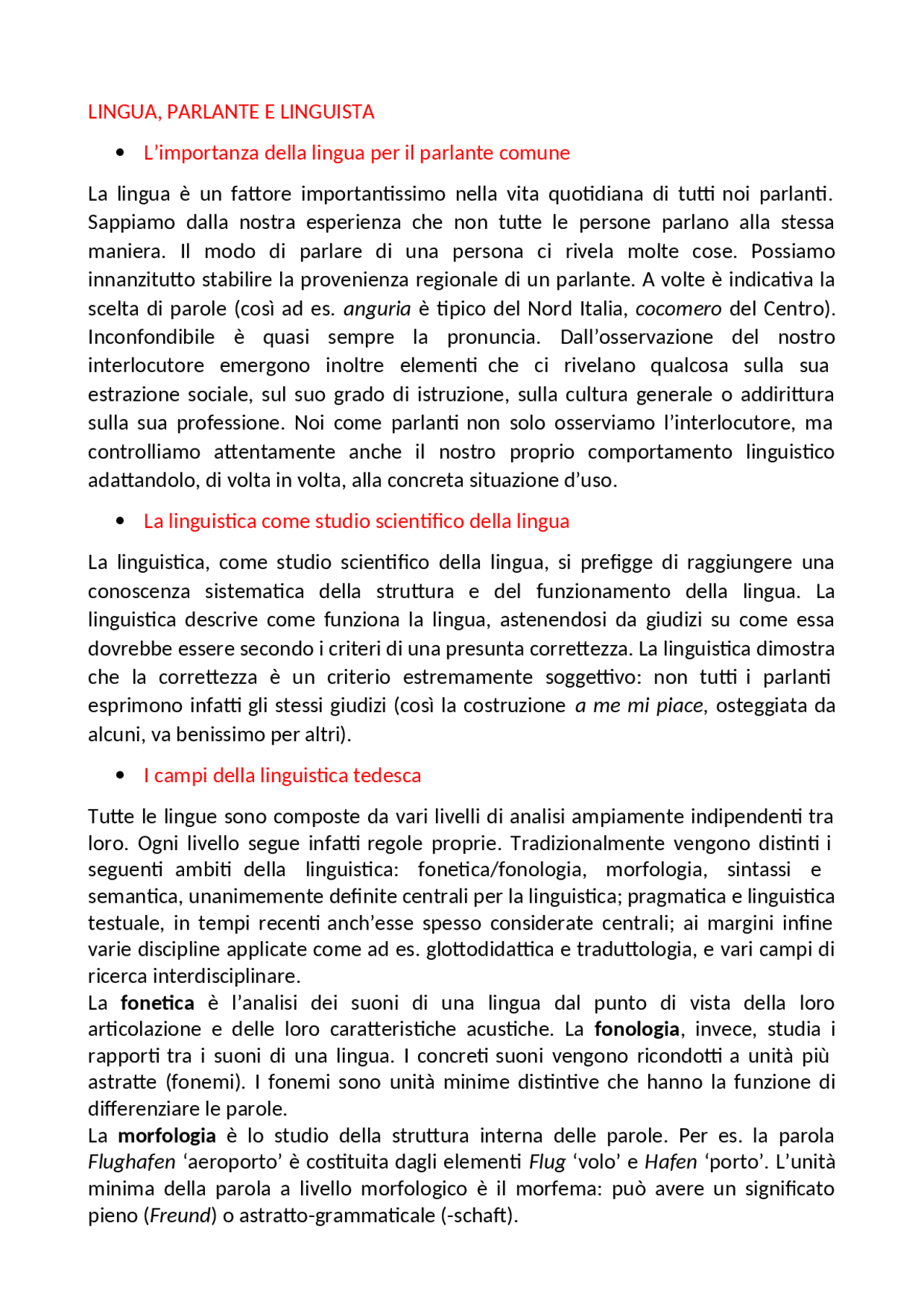 Linguistica Tedesca Appunti Di Linguistica Docsity