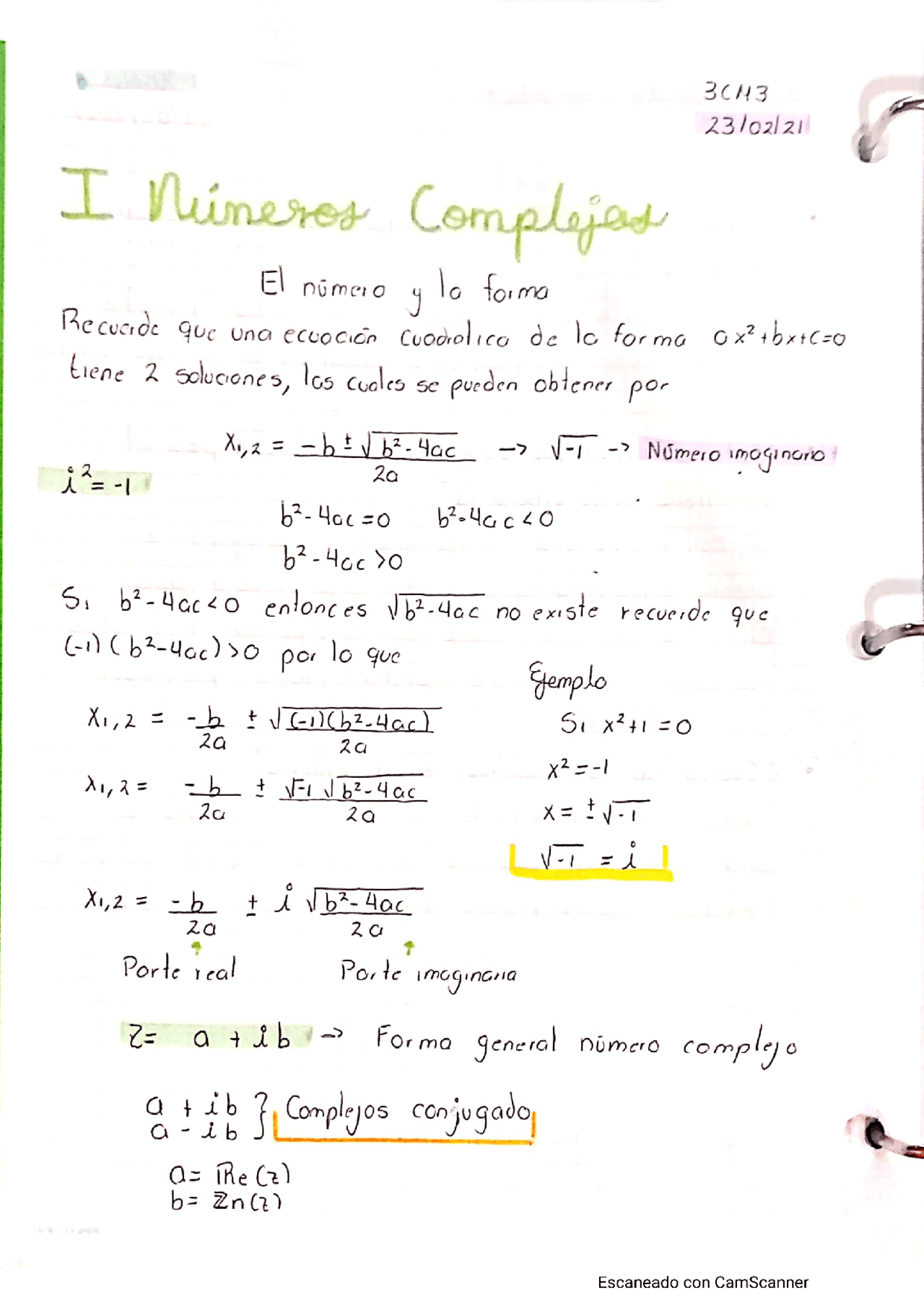 Apuntes De Numeros Complejos Docsity