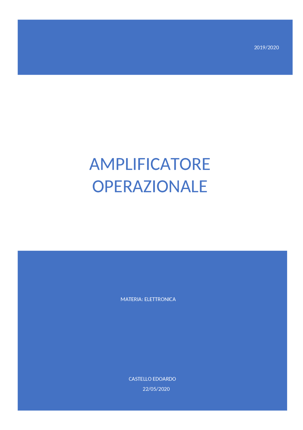 Amplificatori Operazionali Opamp Docsity
