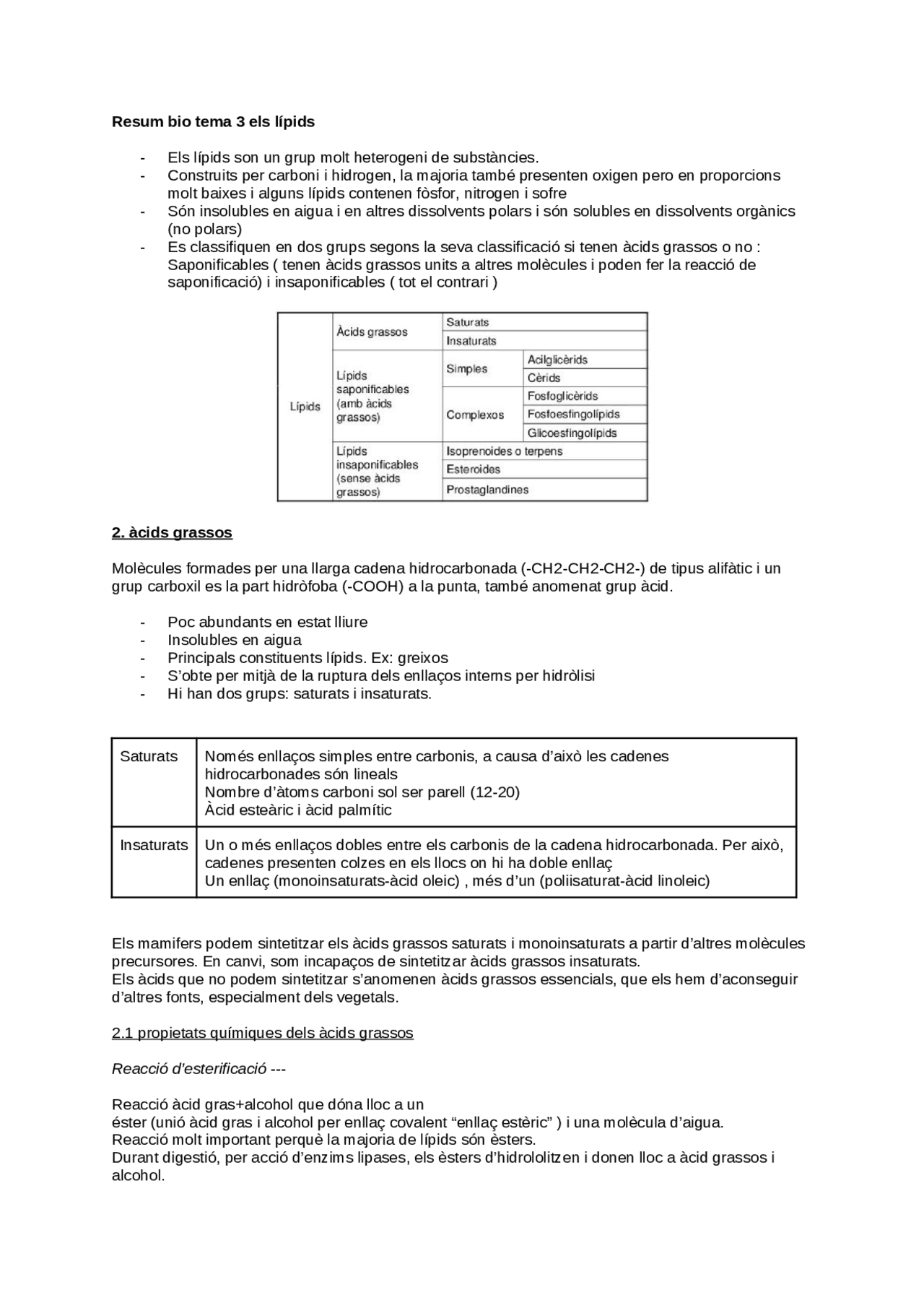 Bio Tema 3 Els Lípids Docsity
