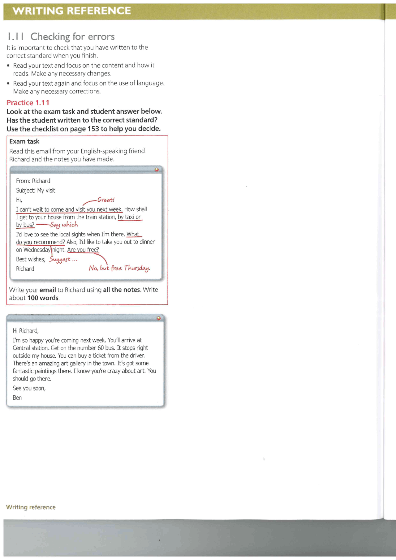 Writing Revision Exam Docsity