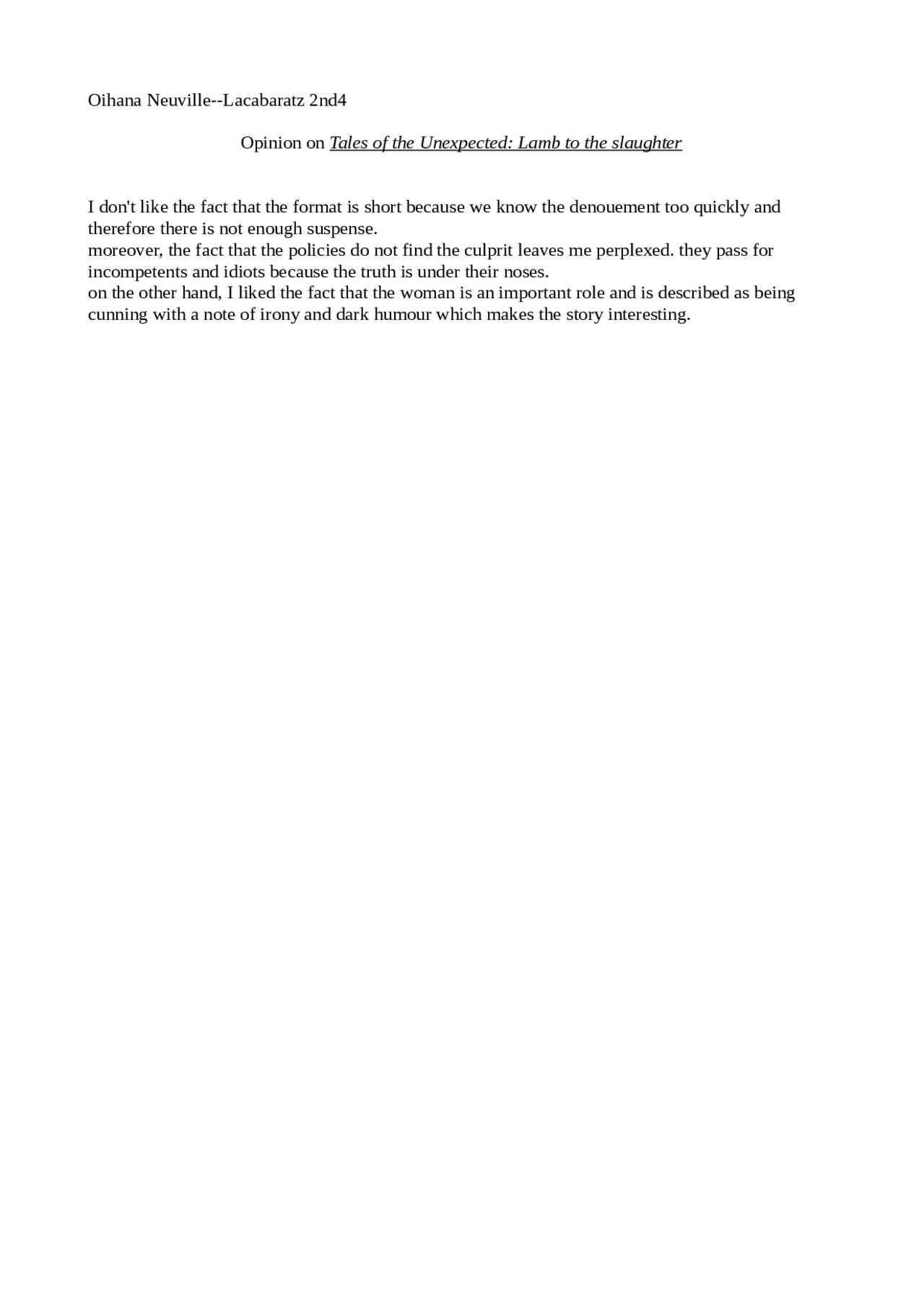 Texte Ecrit En Anglais Docsity