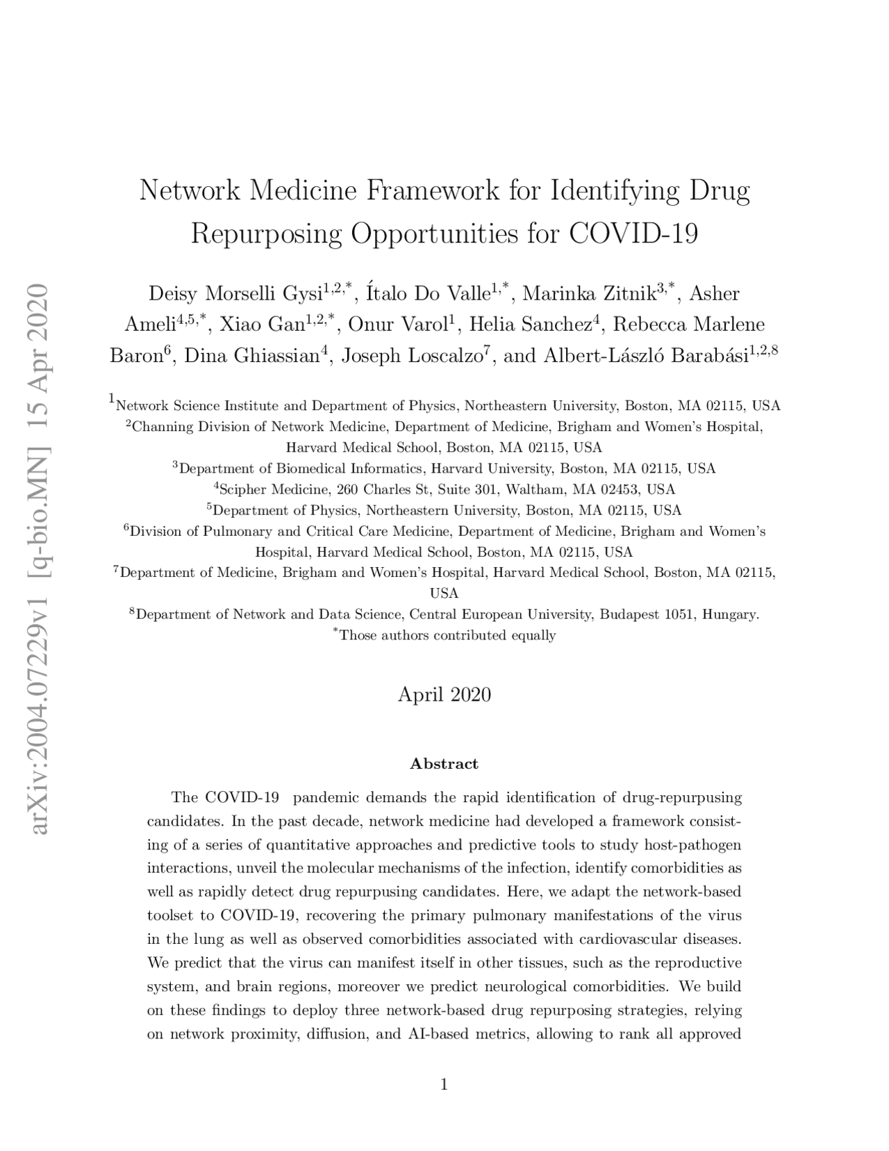 Network Medicine Framework For Identifying Drug Docsity