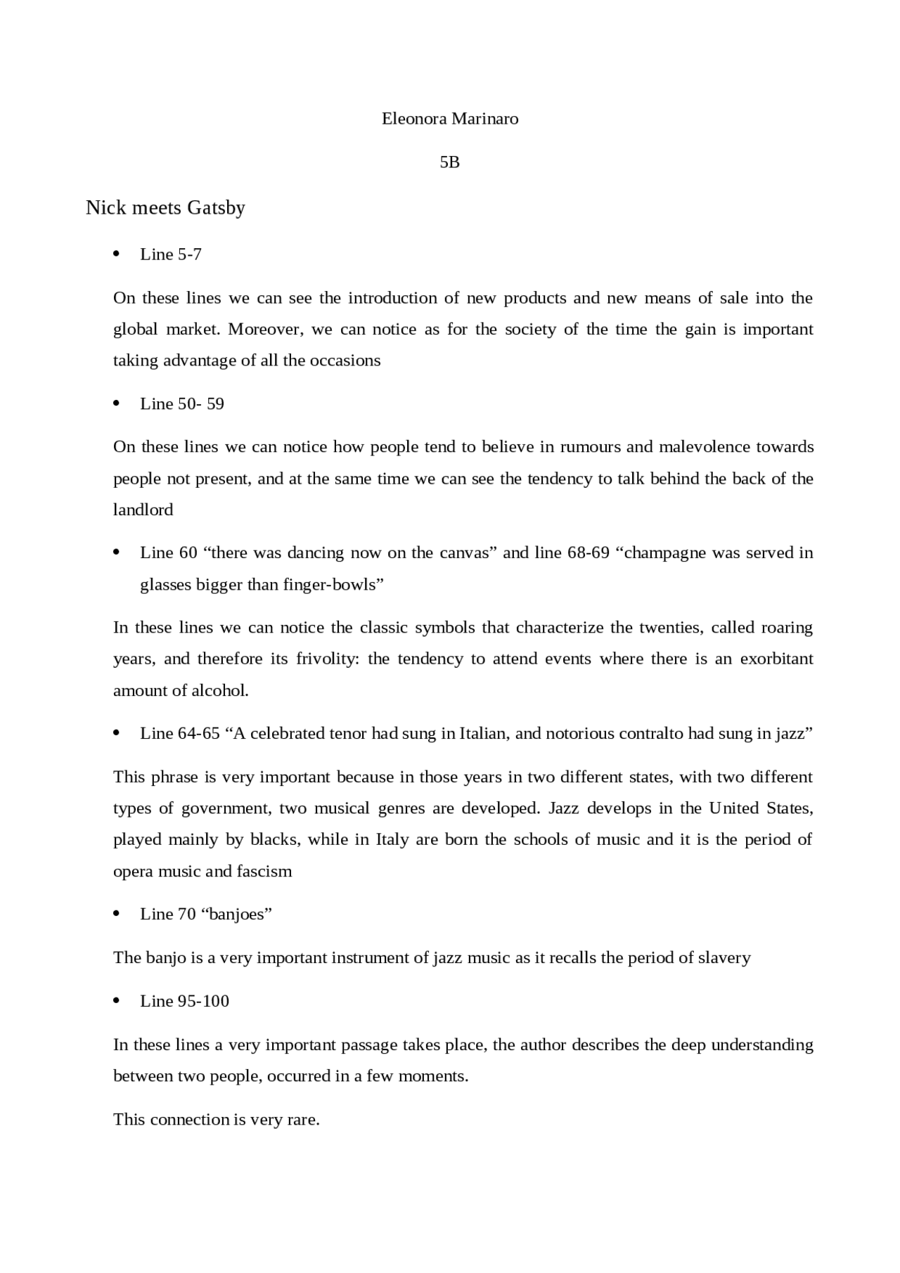 Analisi Del Grande Gatsby Docsity