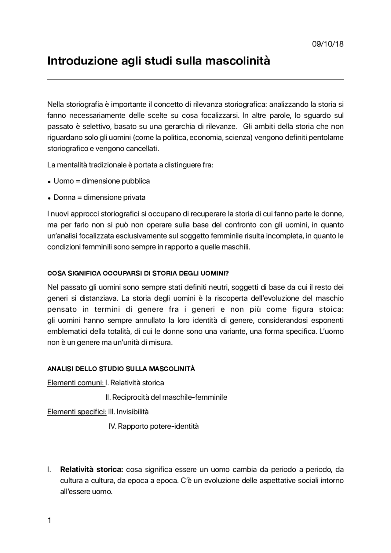 Appunti Storia Di Genere Docsity