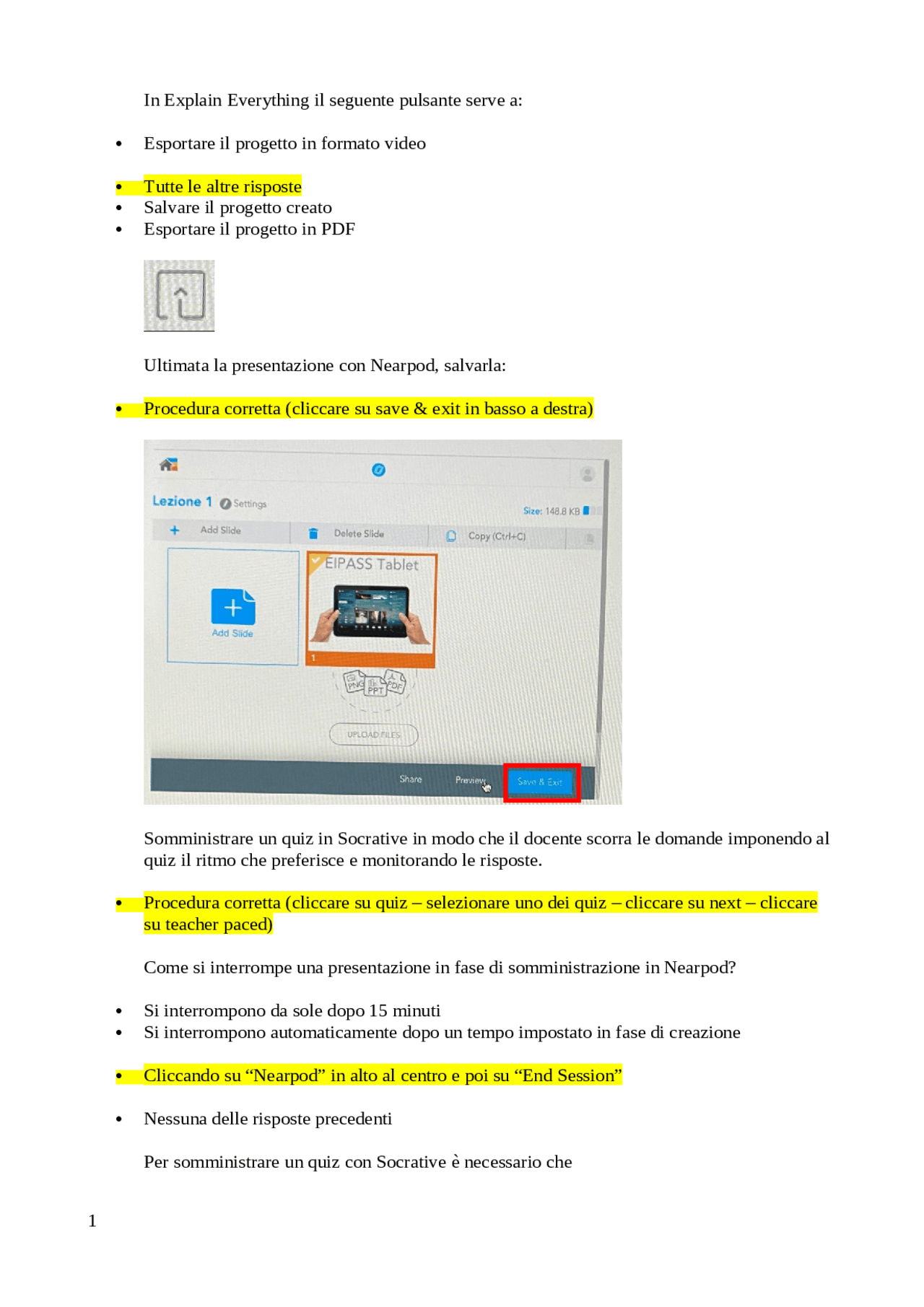 Risposte Eipass Tablet Modulo 3 Panieri Di Elementi Di Informatica