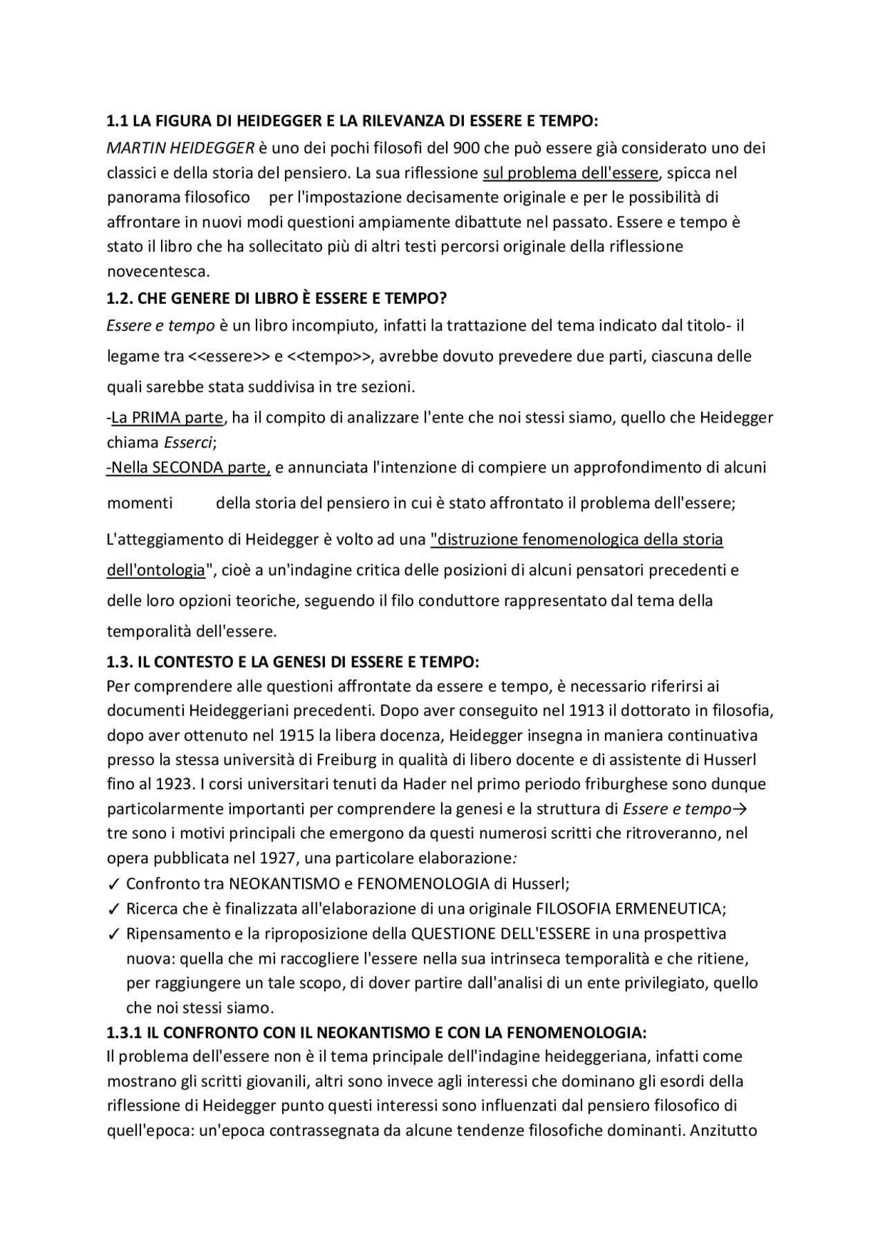 Essere E Tempo Heidegger Docsity