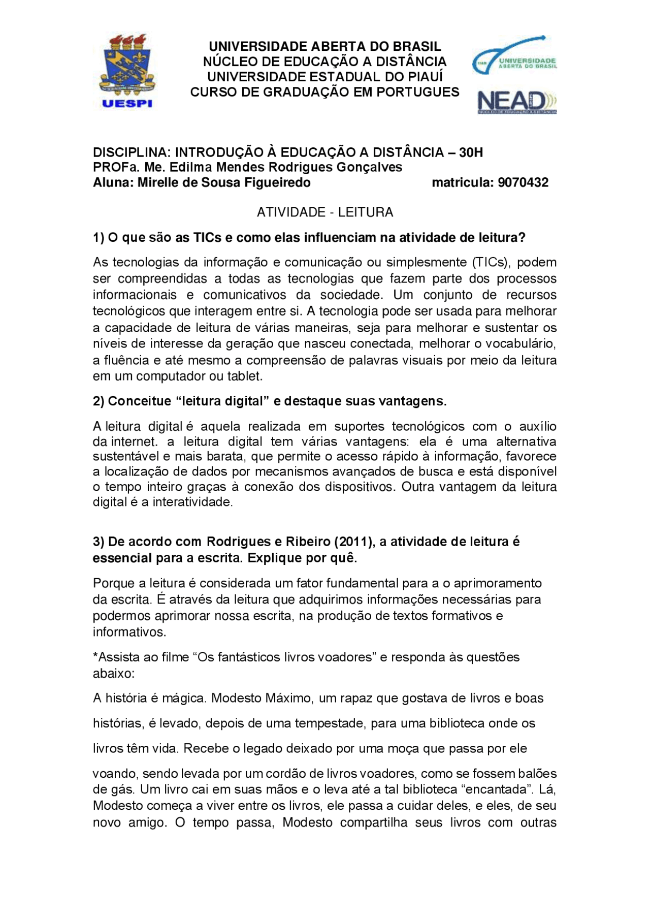 Atividade De Leitura Docsity