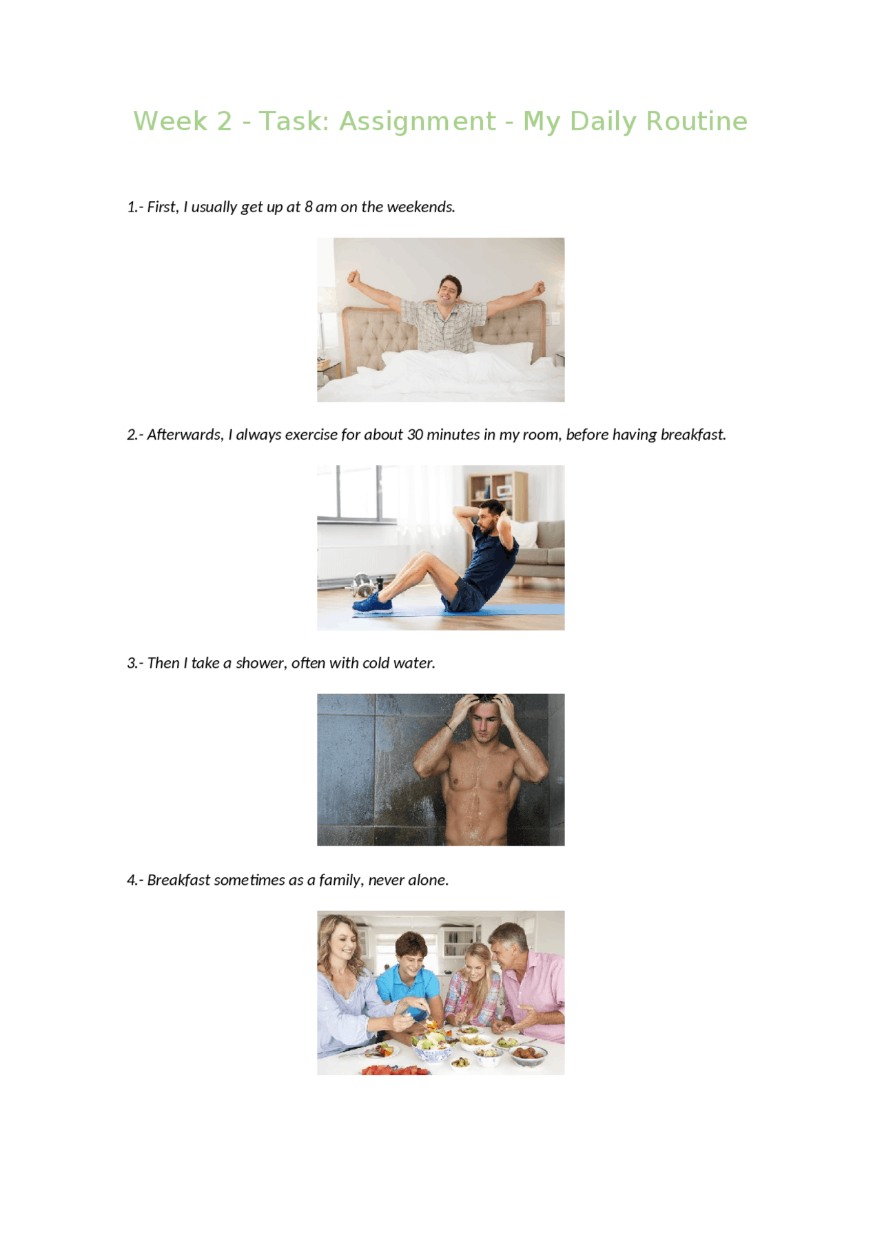 Week 2 Task Assignment My Daily Routine Ejercicios De Idioma