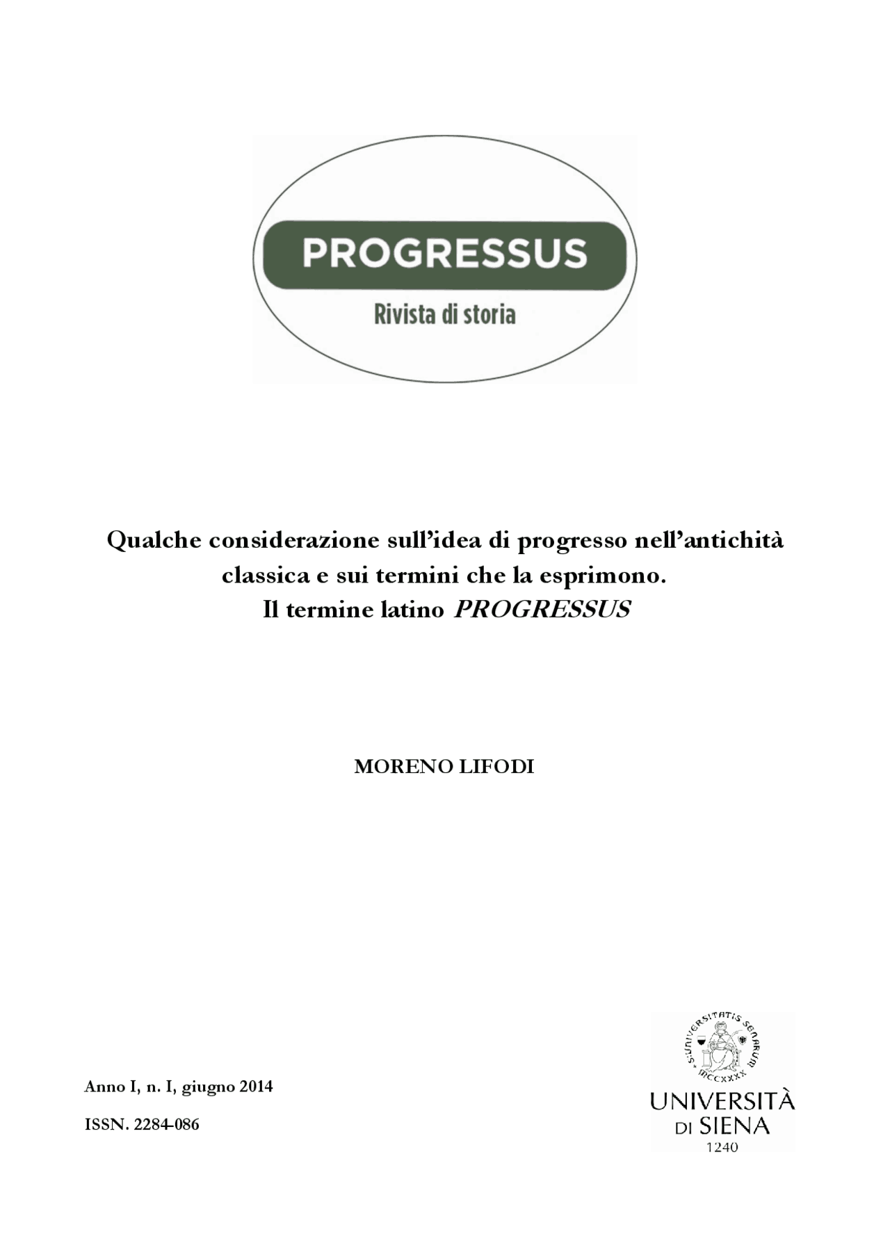 IL PROGRESSO- PROGRESSUS - Docsity