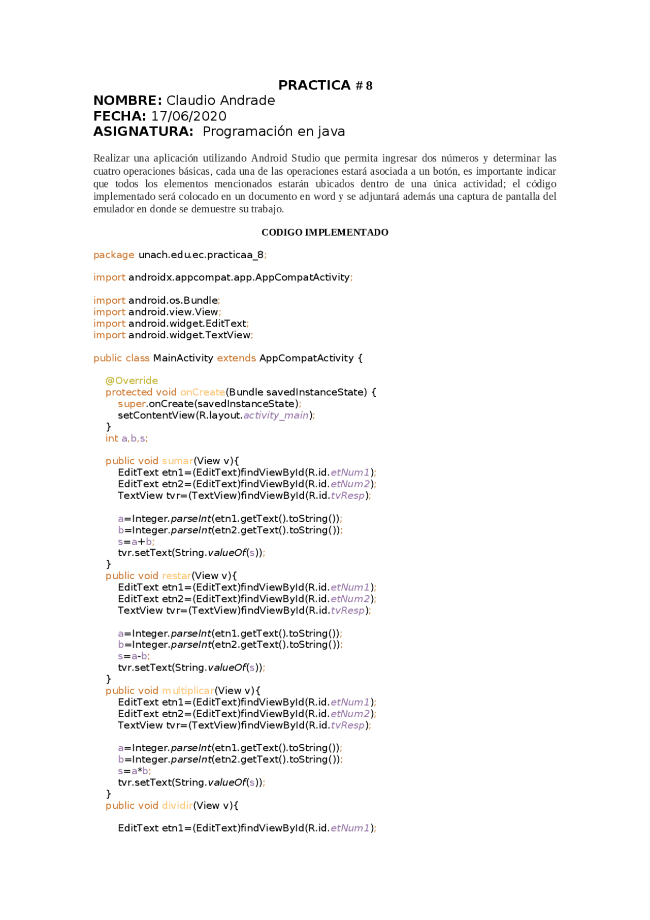 Programación En Java Docsity
