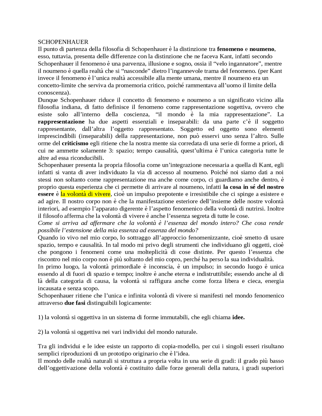 Schopenhauer Kierkegaard Comte Docsity