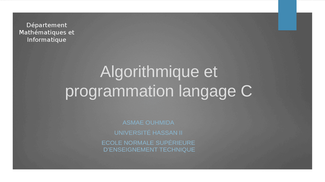 Language de programmation - Docsity