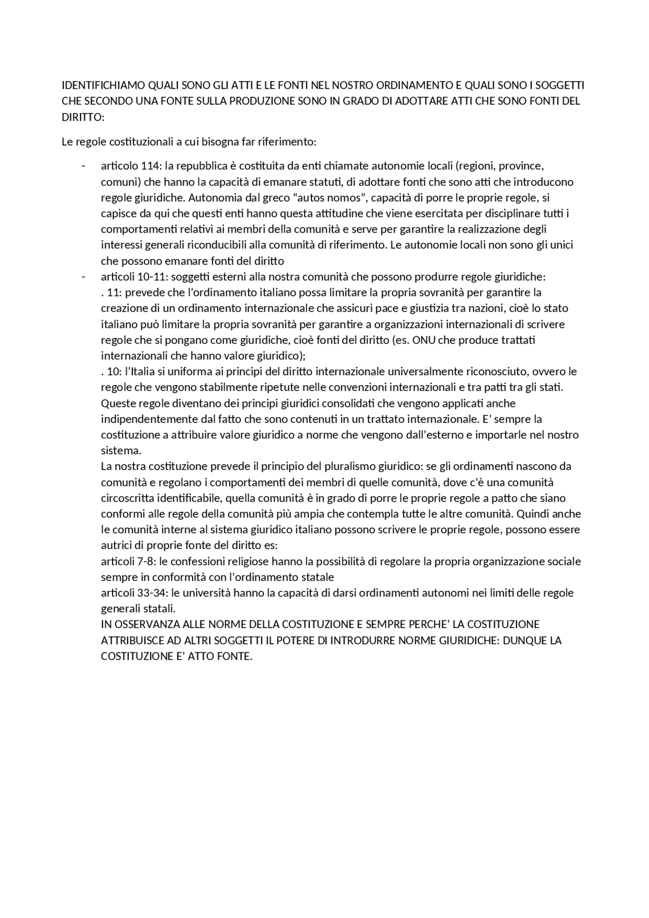Diritto Fonti Del Diritto Docsity
