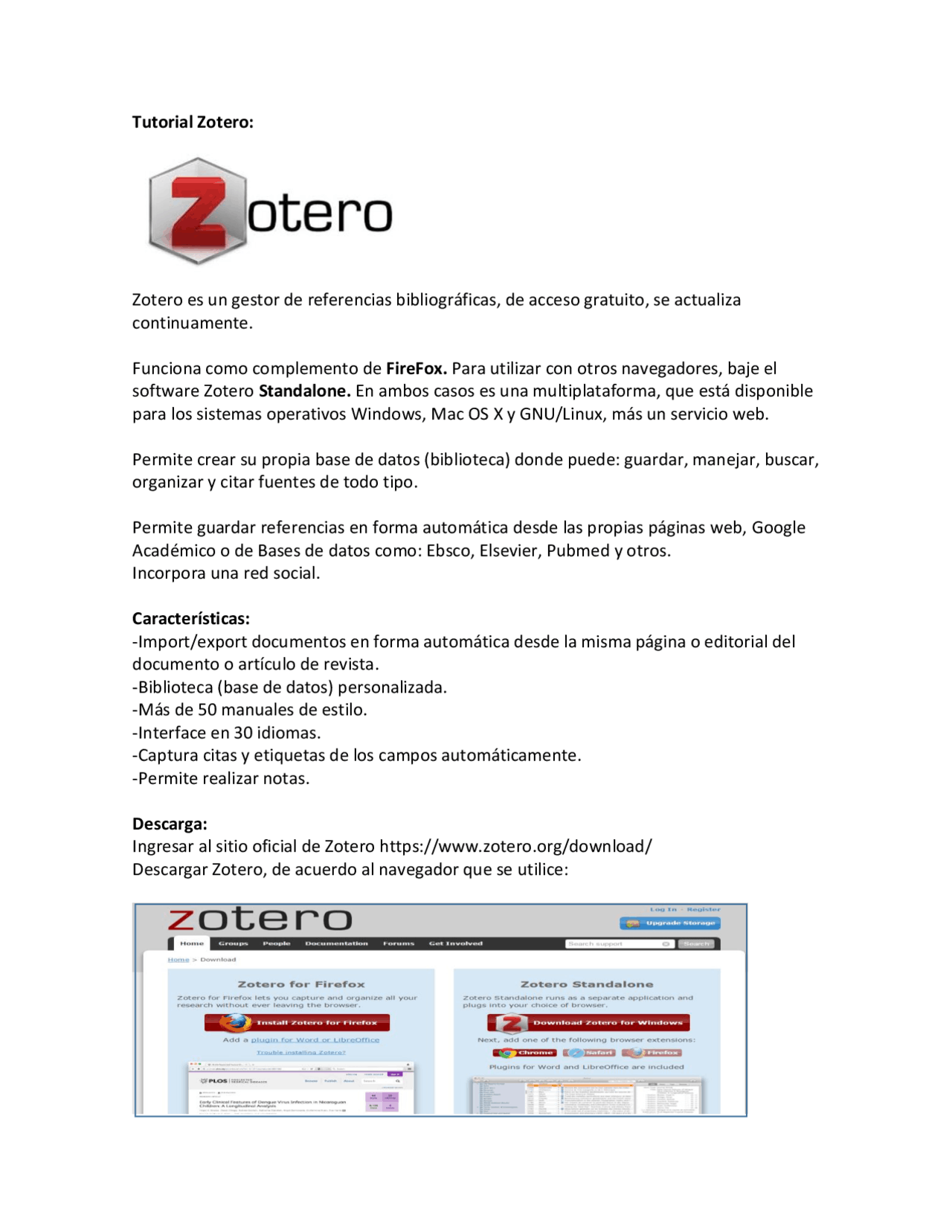 TUTORIAL ZOTERO TUTORIAL ZOTERO - Docsity