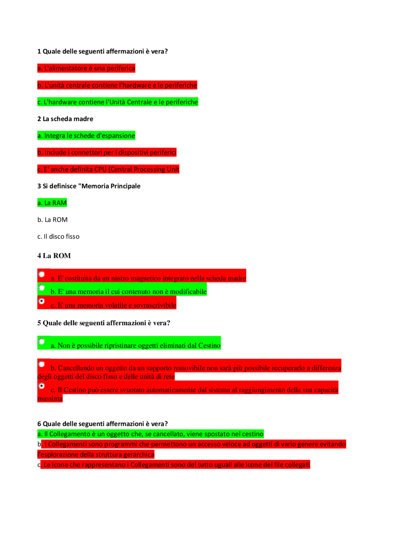 Domande E Risposte Abilita Informatiche Docsity