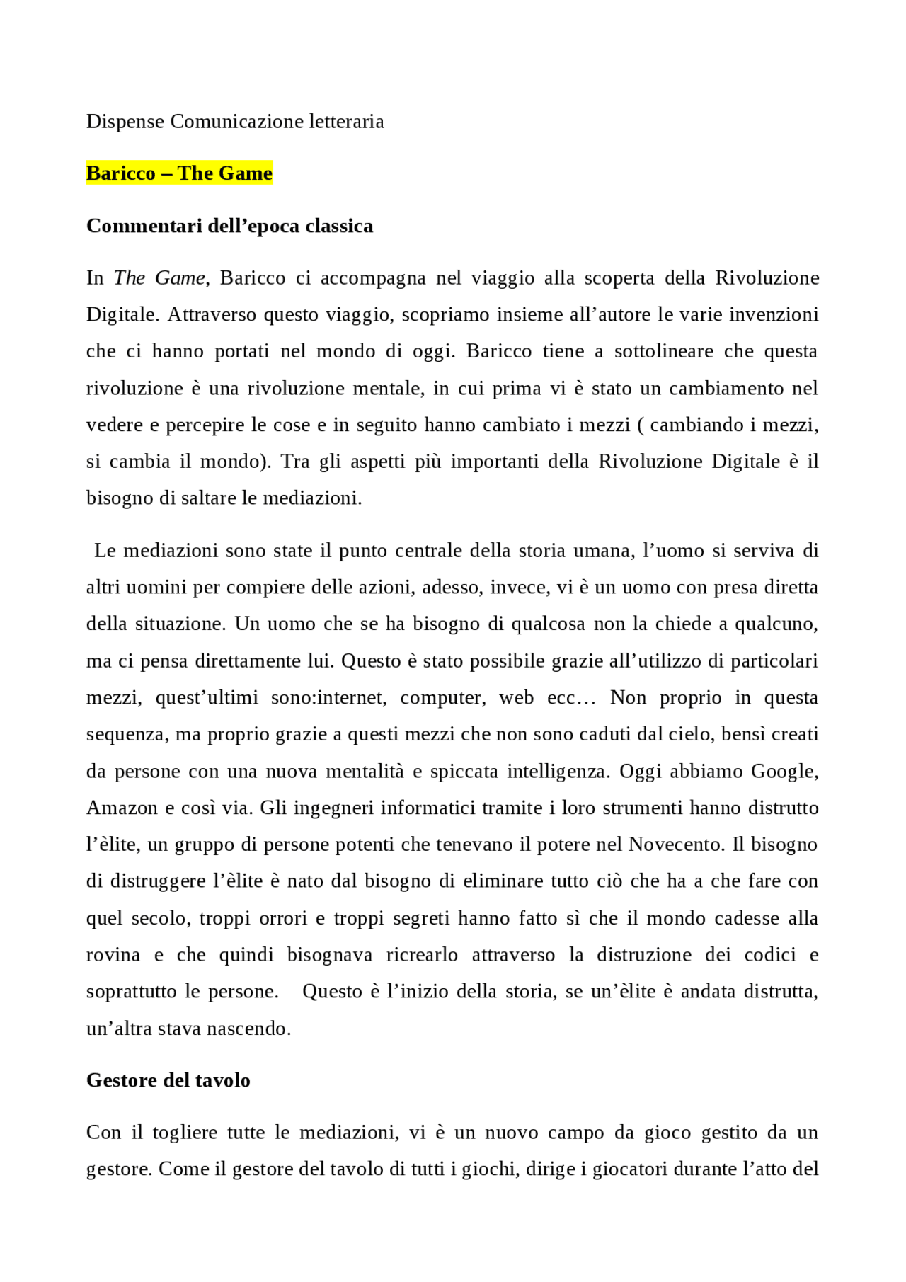 Appunti Comunicazione Letteraria Docsity