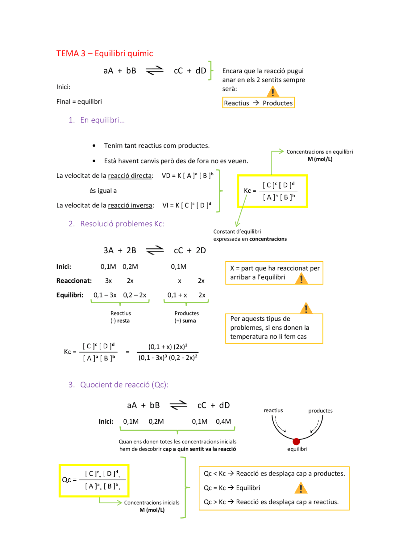 Equilibri Químic Per A La Selectivitat Apuntes De Química Docsity