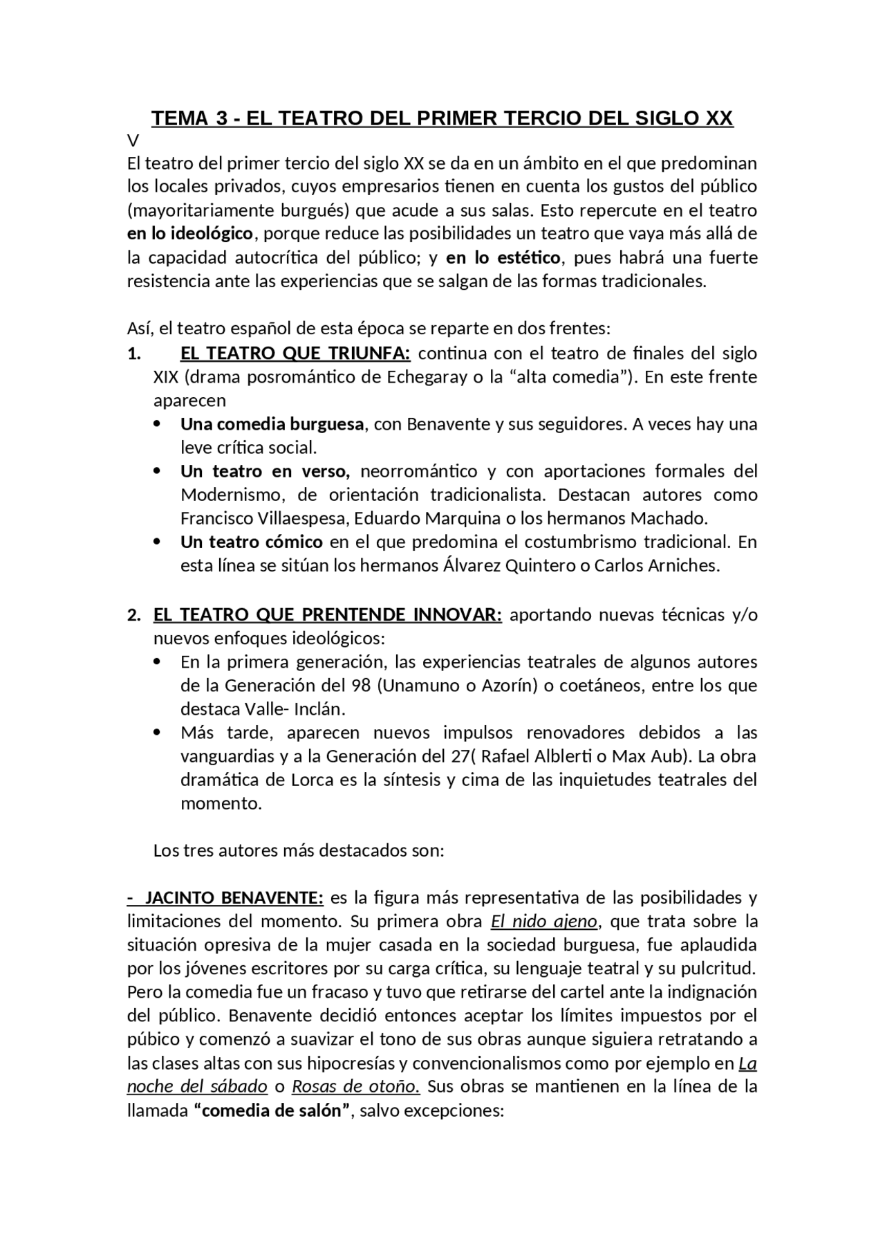 El teatro español del primer tercio del siglo XX - Literatura EBAU ...