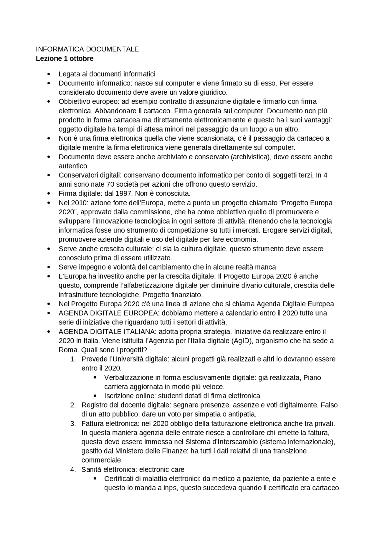 Informatica documentale - Docsity