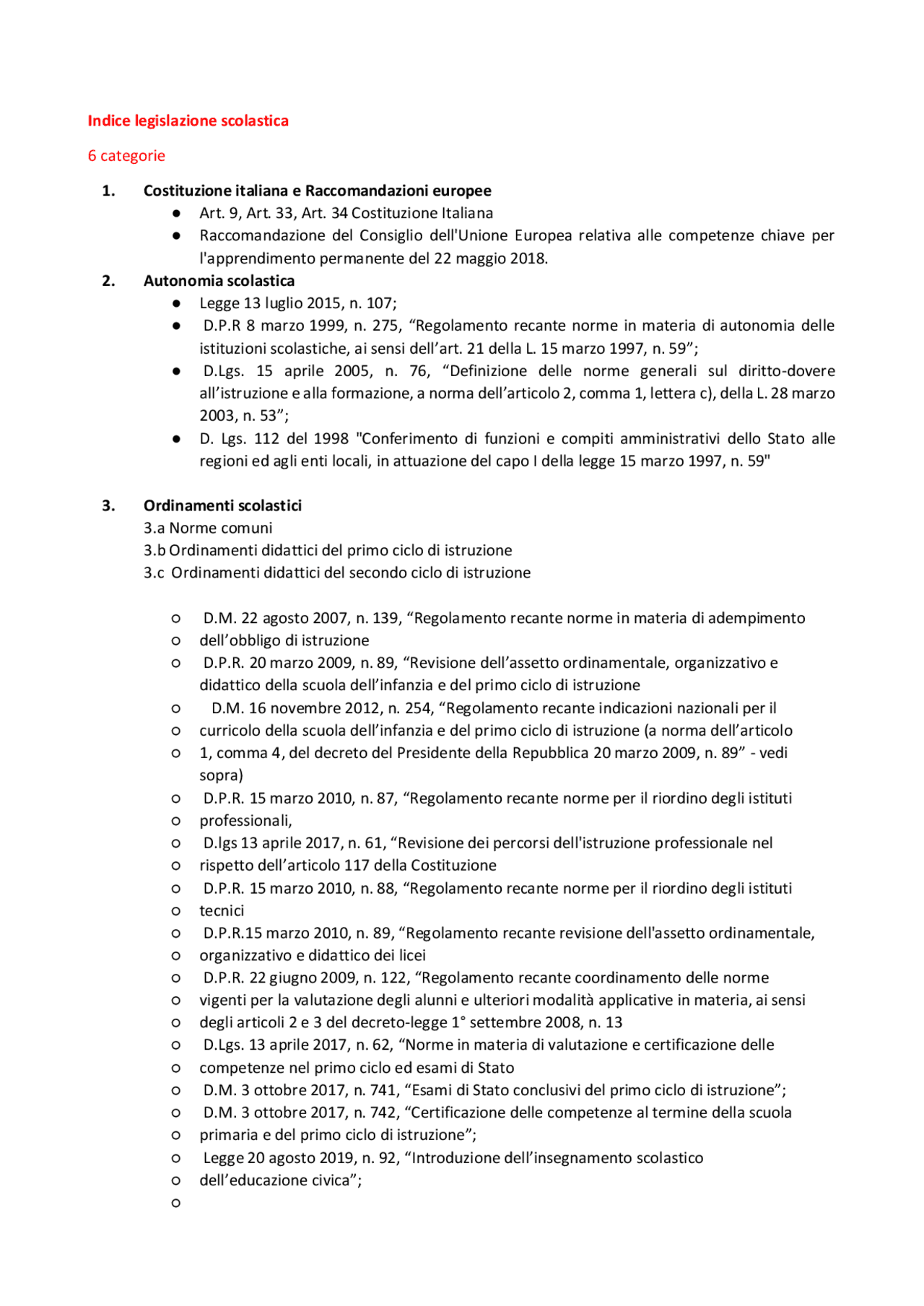 Normativa Scolastica Docsity