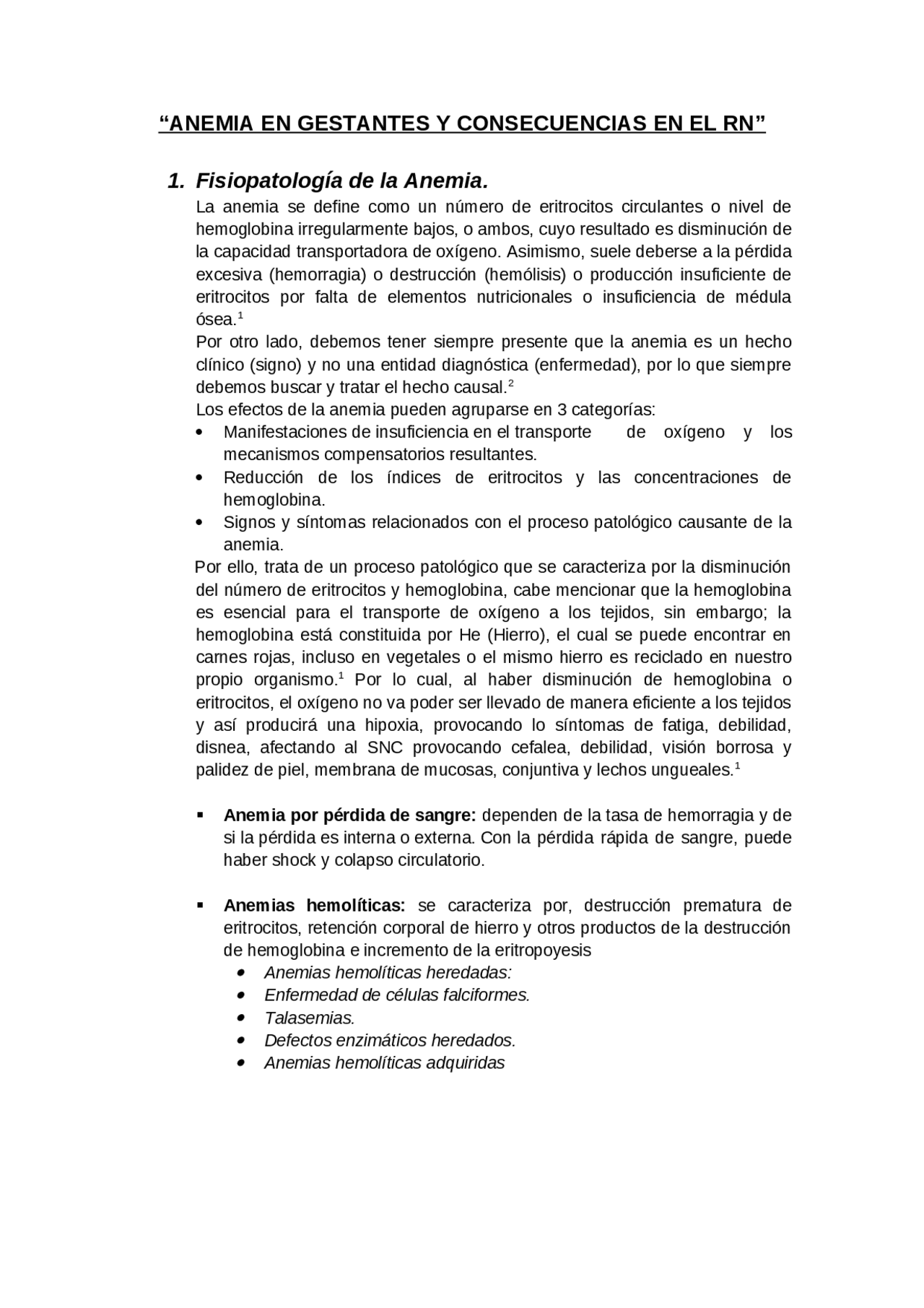 Anemia En Gestantes Foro Resúmenes De Salud Pública Docsity