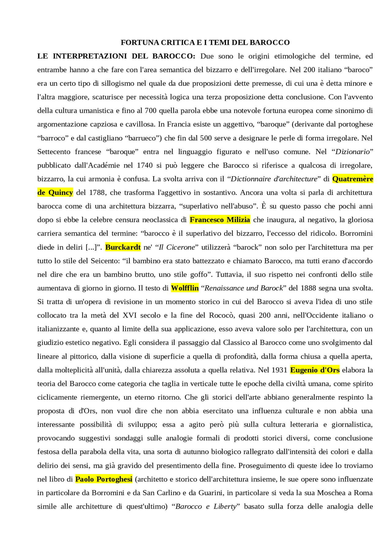 IL BAROCCO ITALIANO - VINCENZO CAZZATO - Docsity