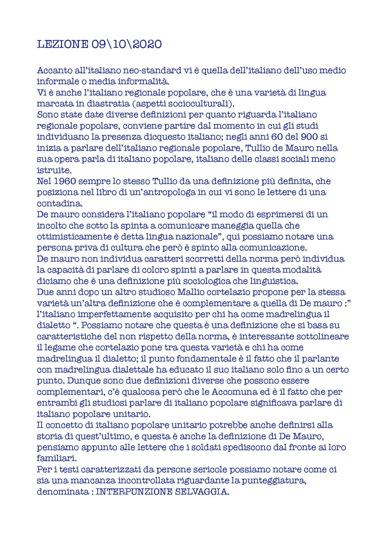 Appunti Linguistica Italiana Appunti Di Linguistica Docsity