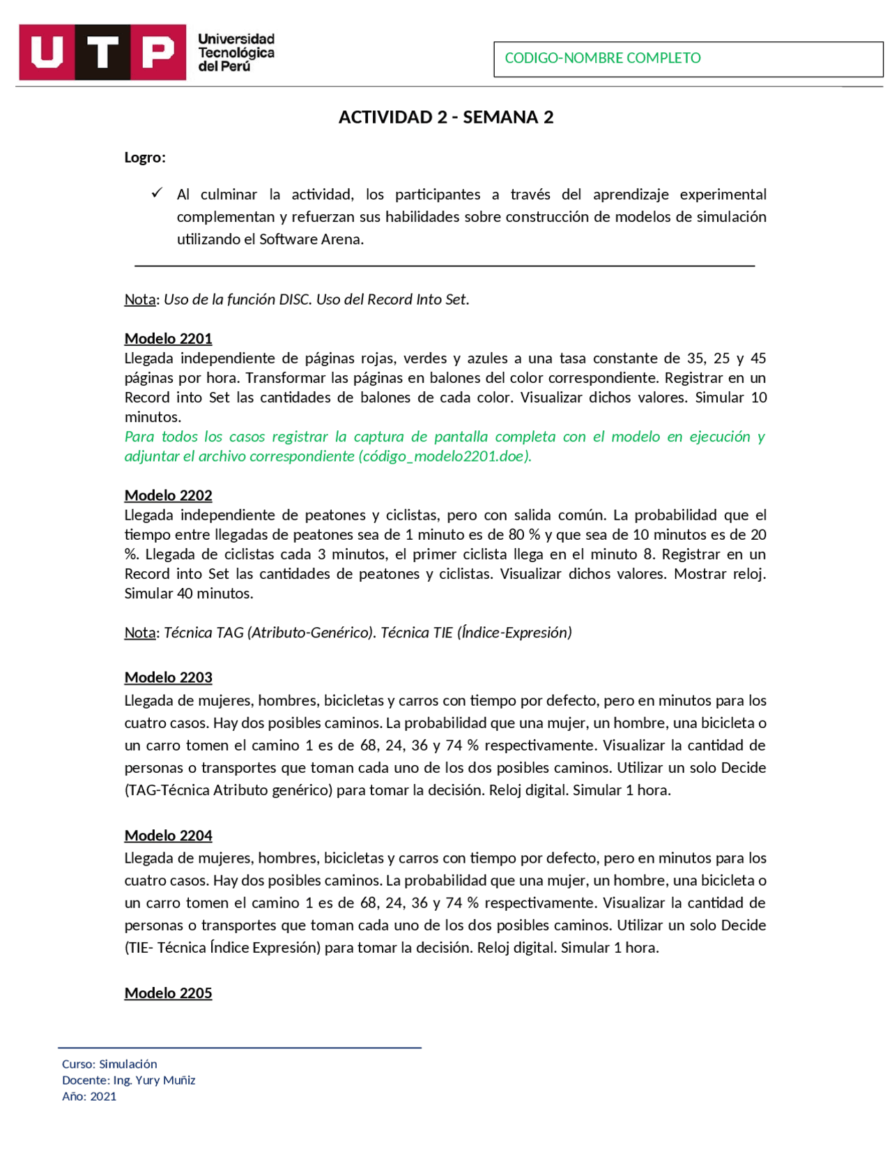 Programa De Simulación Ejercicios De Modelación Matemática Y