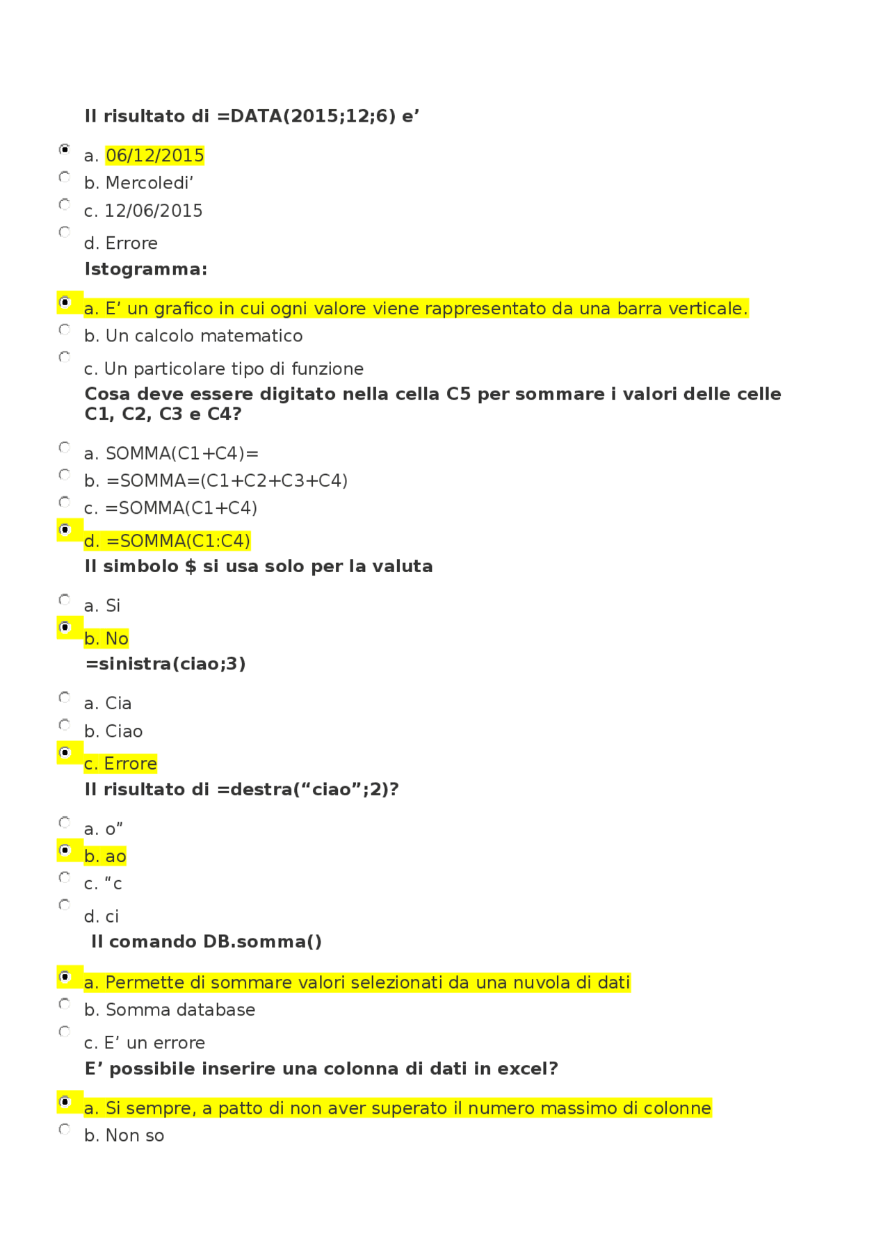 Eirsaf Full Modulo 7 Foglio Di Calcolo Livello Avanzato Docsity