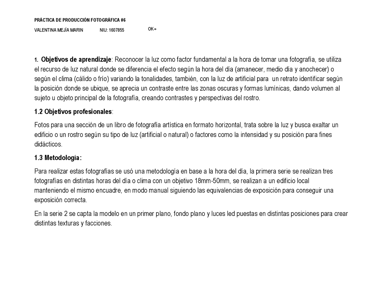 Práctica fotografía 6 | Ejercicios de Fotografía | Docsity