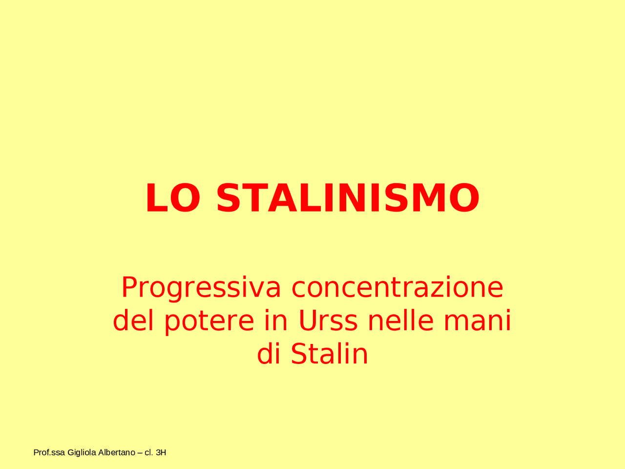 Presentazione Power Point Sullo Stalinismo Docsity