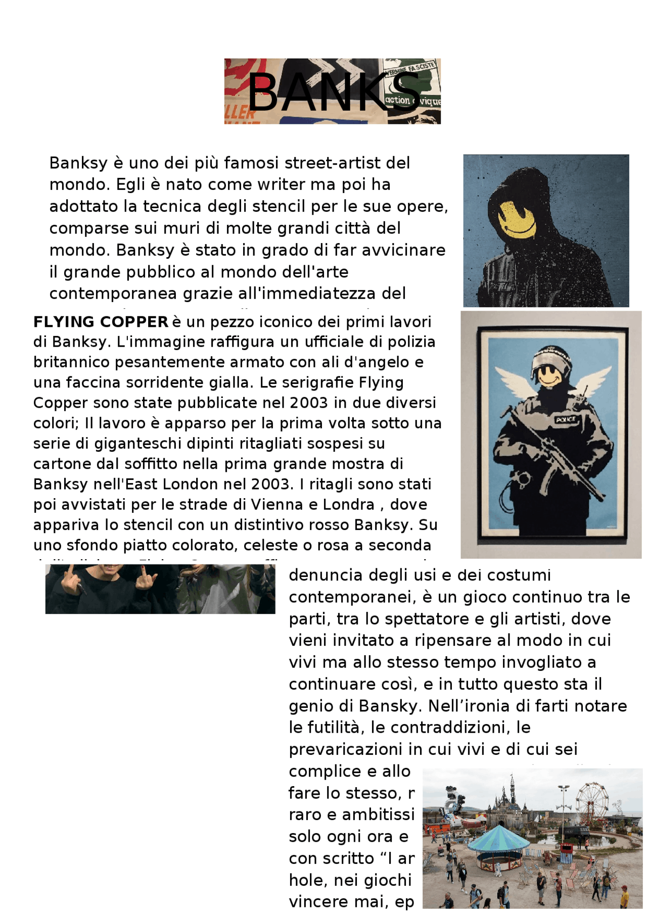 La storia di bansky e le sue opere - Docsity