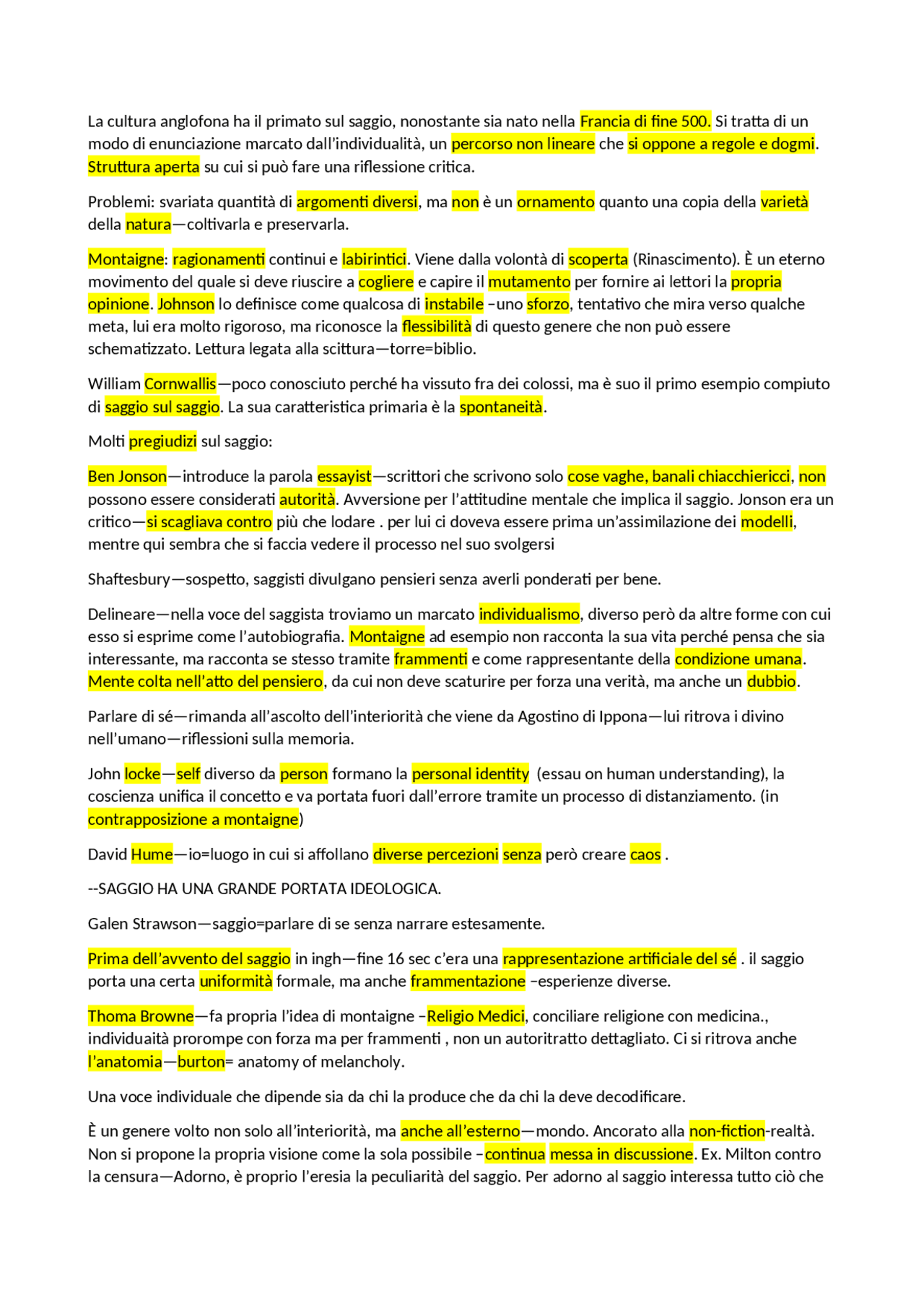 Saggio Prof Bugliani Docsity