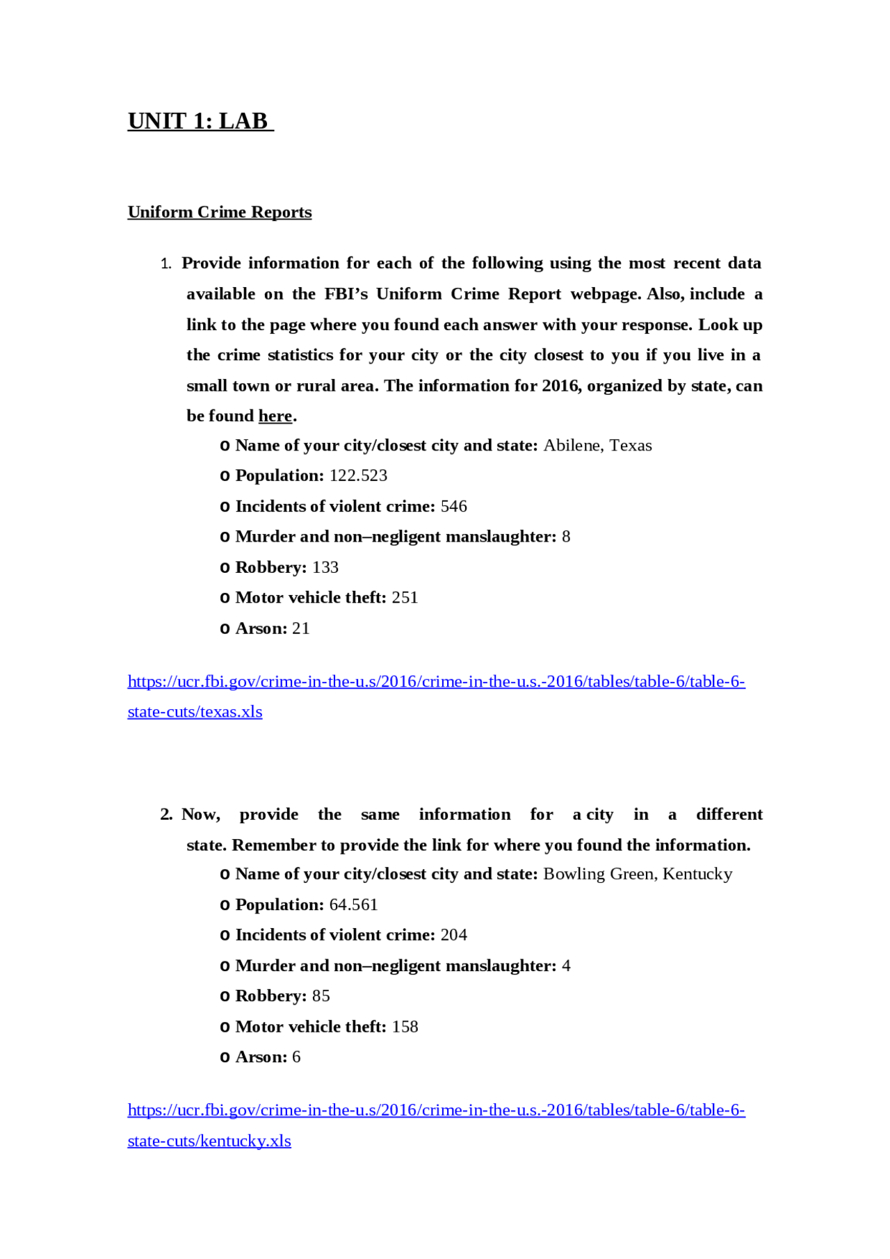 Lab Unit 1 Criminology - Docsity