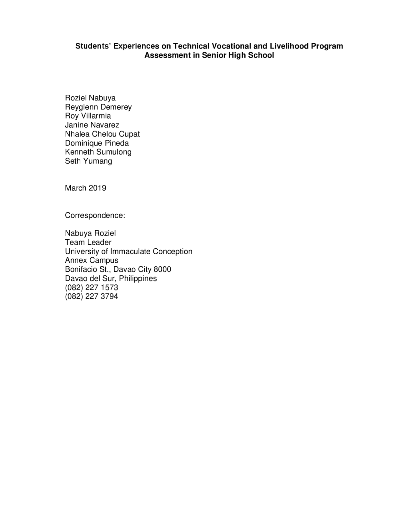 Technical Vocational Livelihood Strand - Docsity