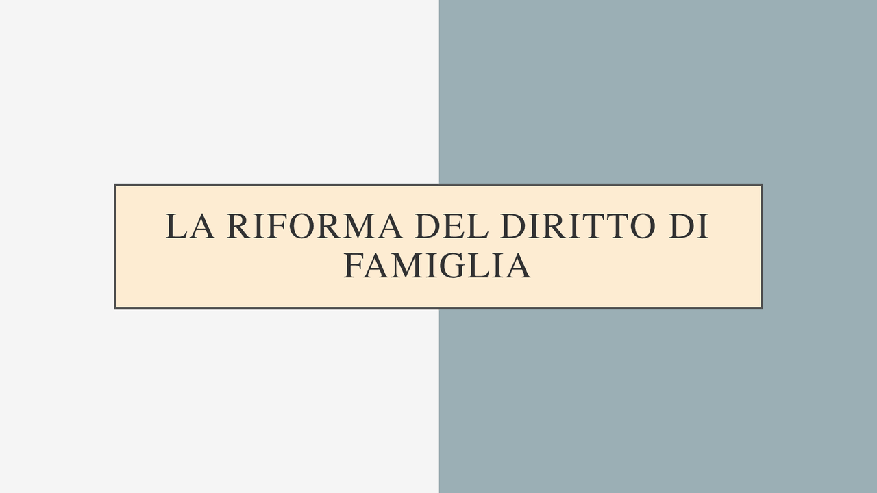 Riforma Diritto Di Famiglia Docsity