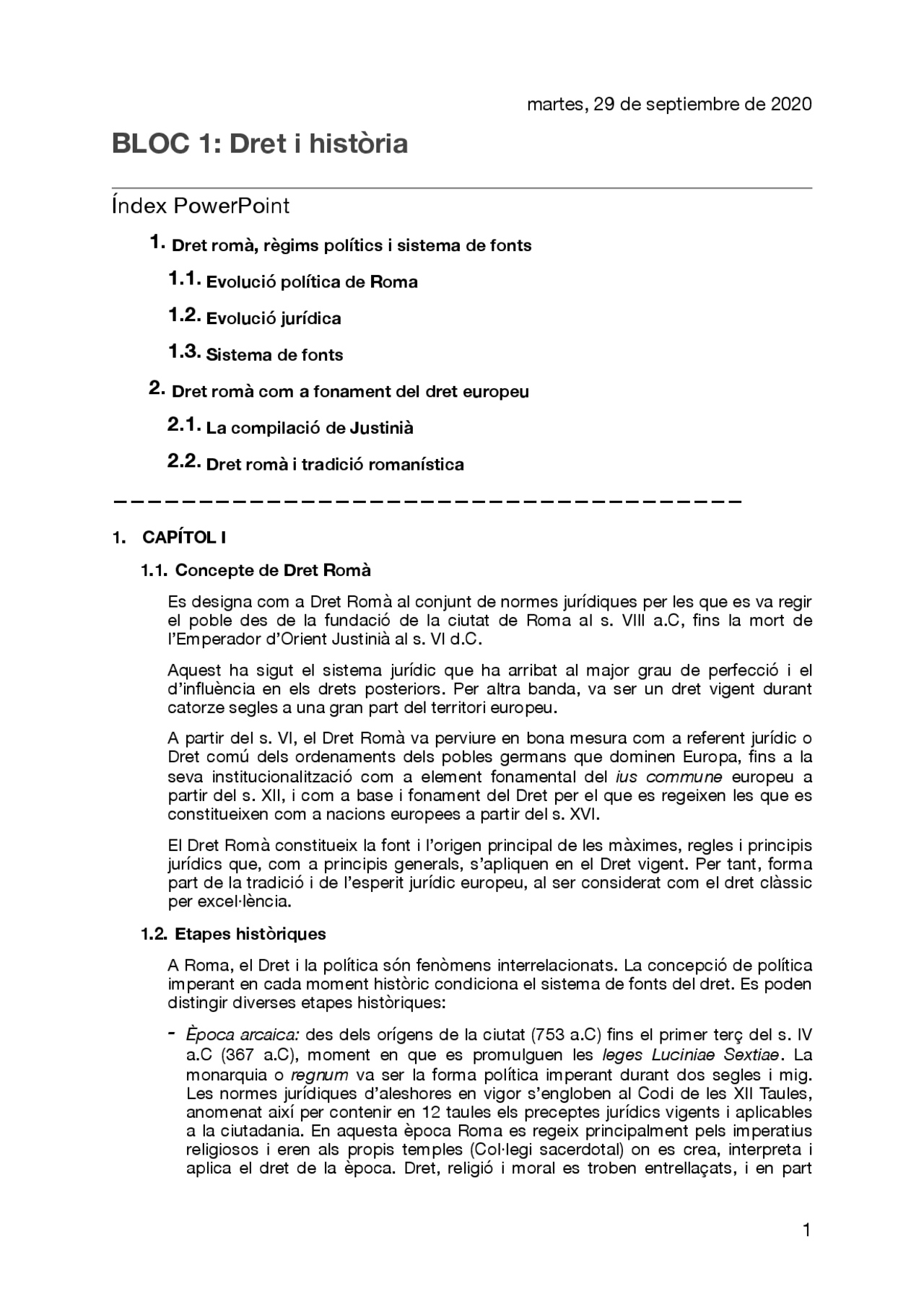 Dret I Història 1r Tema Romà Docsity