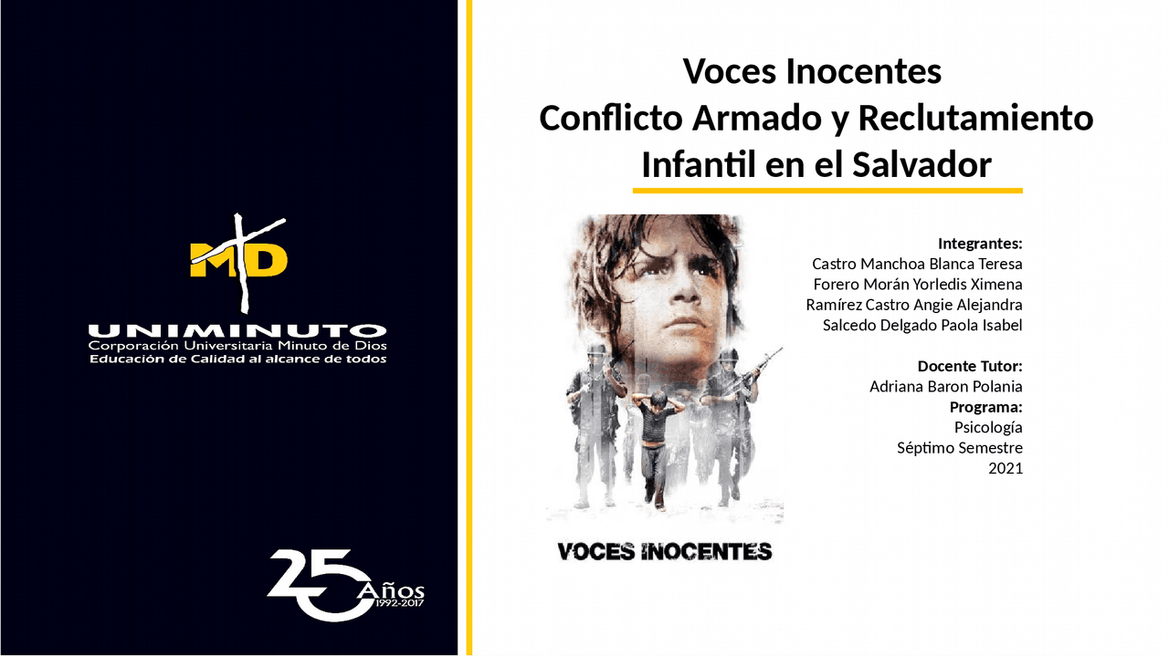 Voces Inocentes Película - Docsity