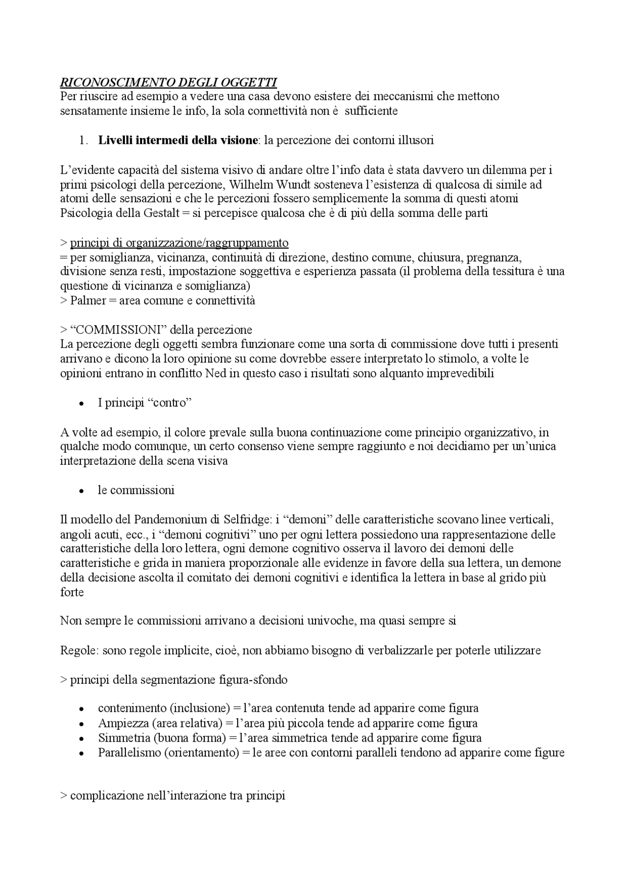 Appunti Slides Analisi Dei Processi Cognitivi Parte 2 Appunti Di