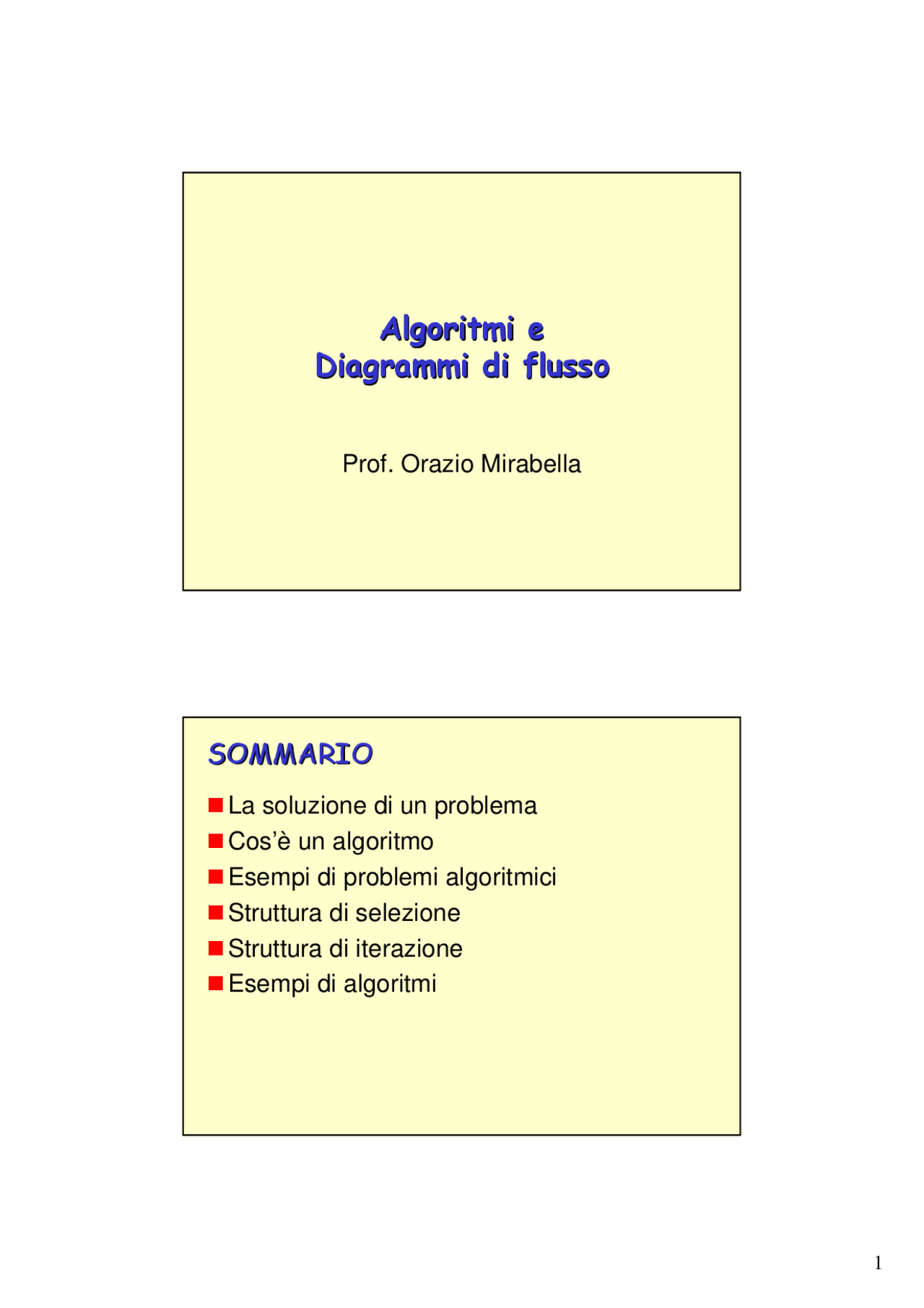 Algoritmi e diagrammi di flusso - Docsity