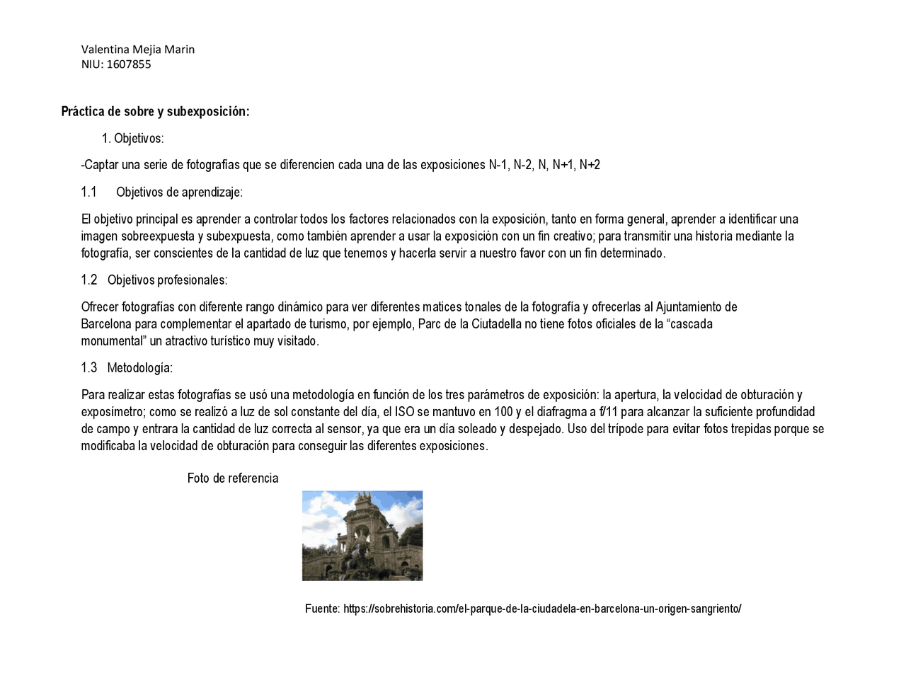 Práctica de fotografía 1 - Docsity