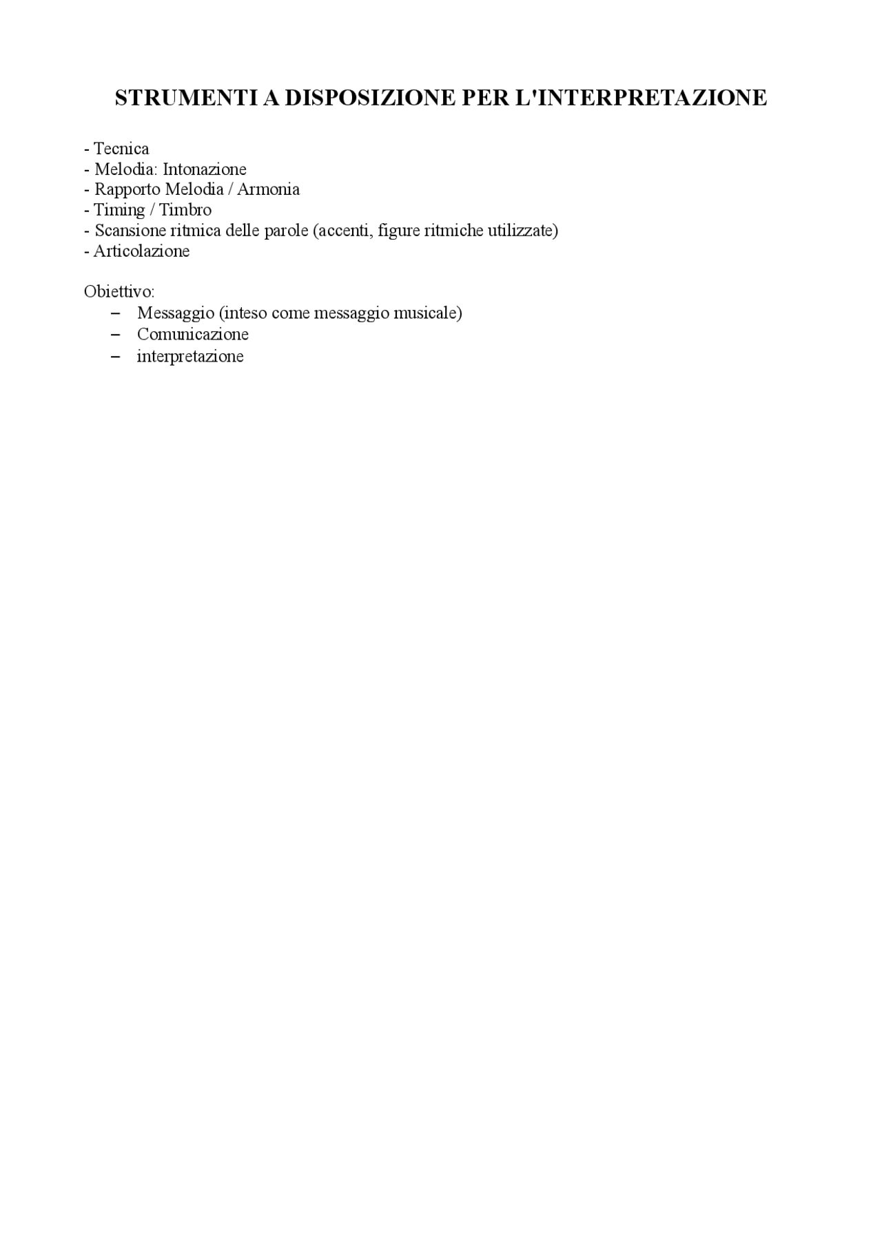 Elementi Di Interpretazione Docsity