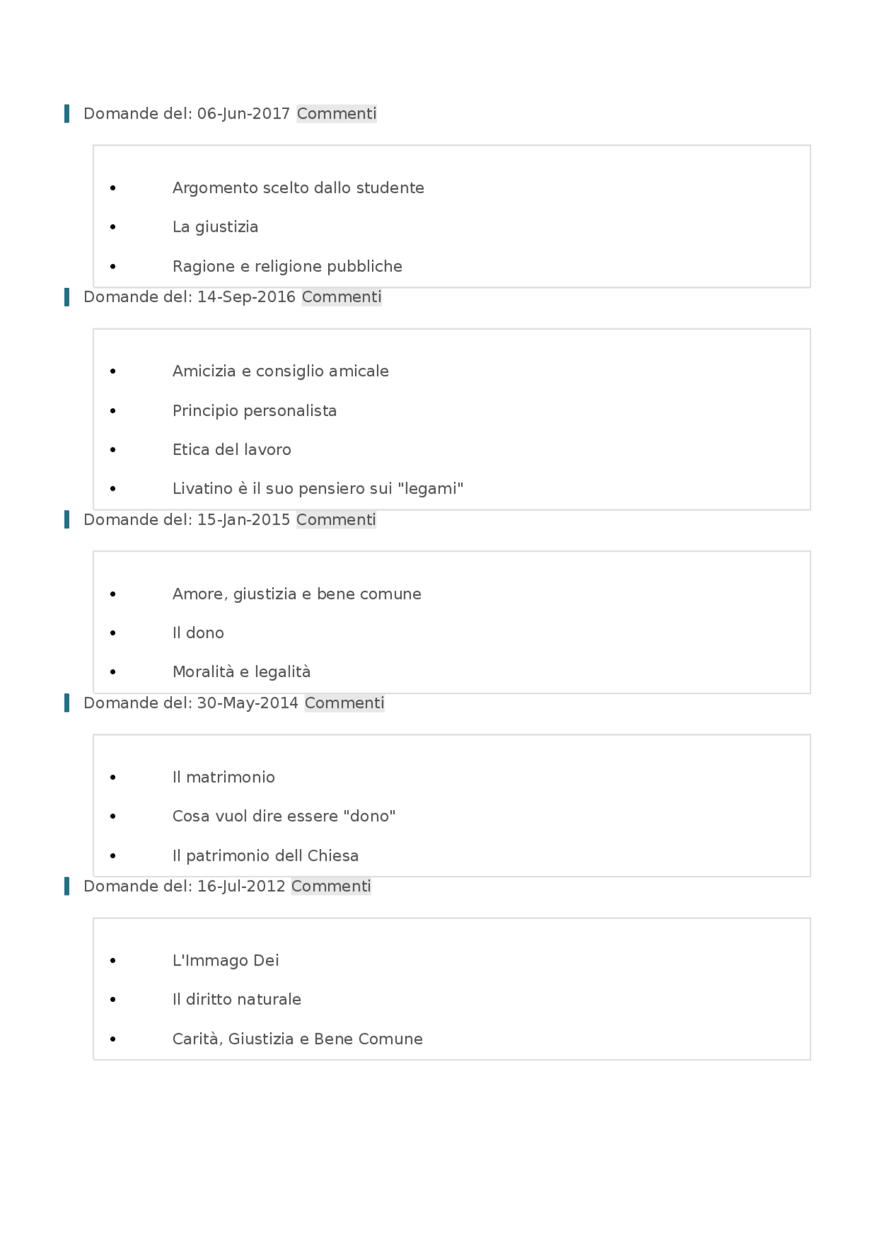 Teologia Temi Specifici Domande Esame Lumsa Docsity