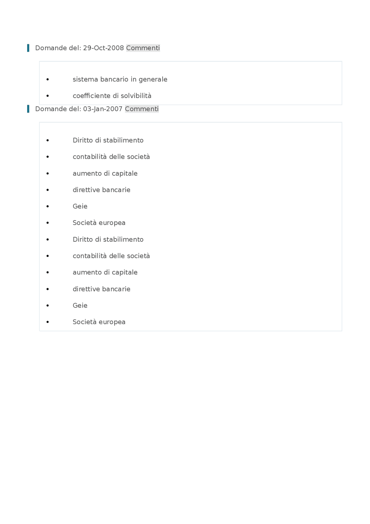 Diritto Commerciale Comunitariodocx Luiss Domande Esame Docsity