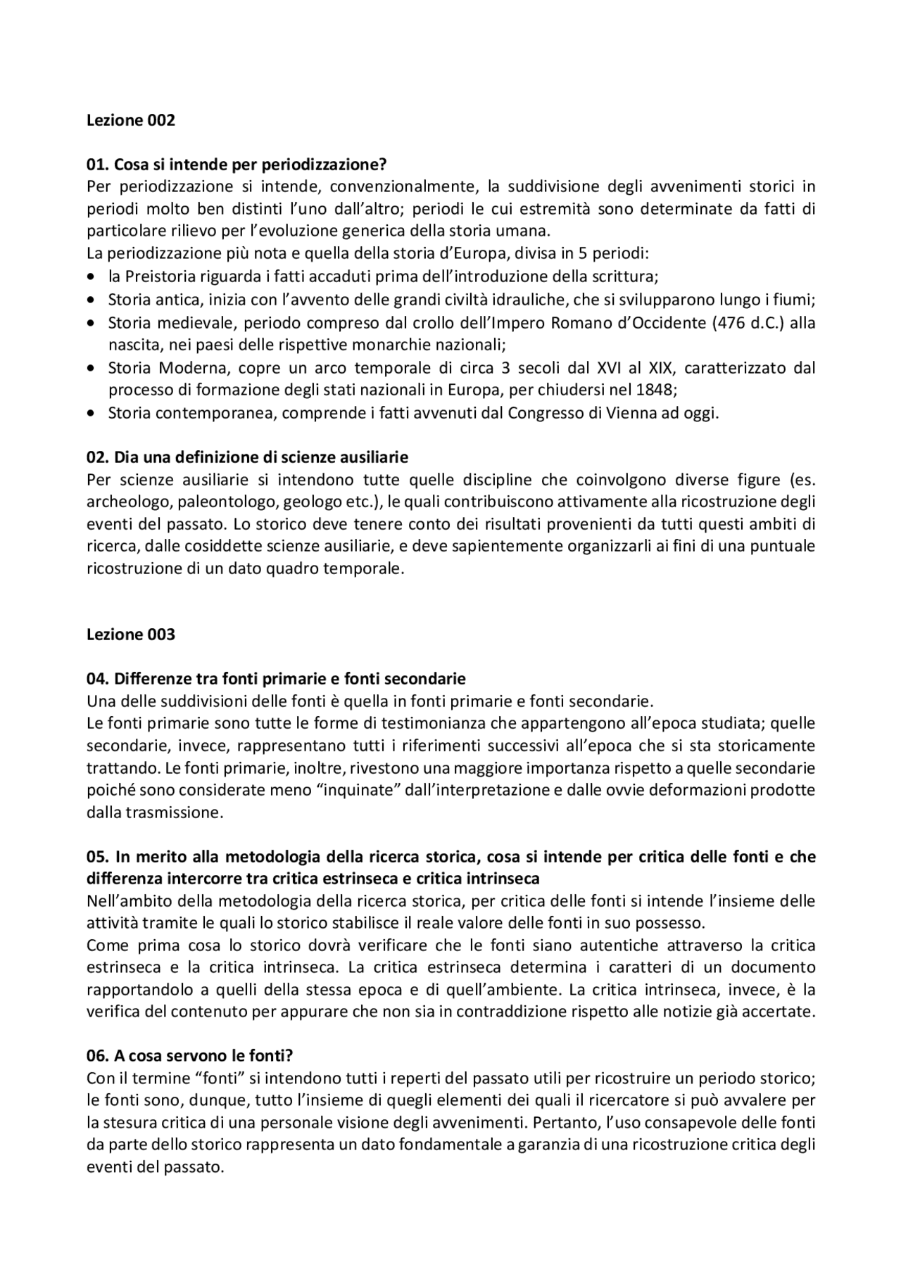 Domande Aperte Storia Moderna Panieri Di Storia Moderna Docsity