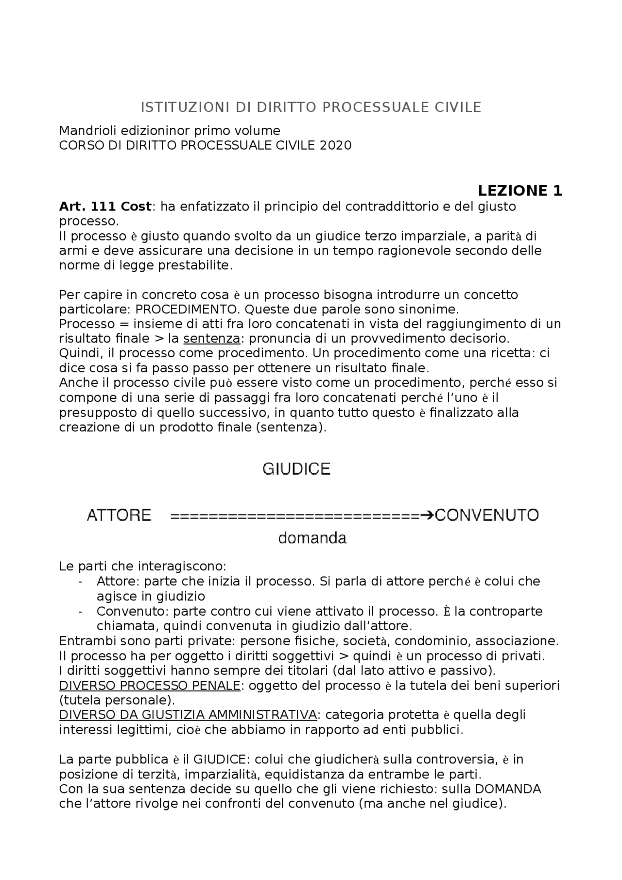 Istituzioni Di Diritto Processuale Civile Appunti Di Diritto