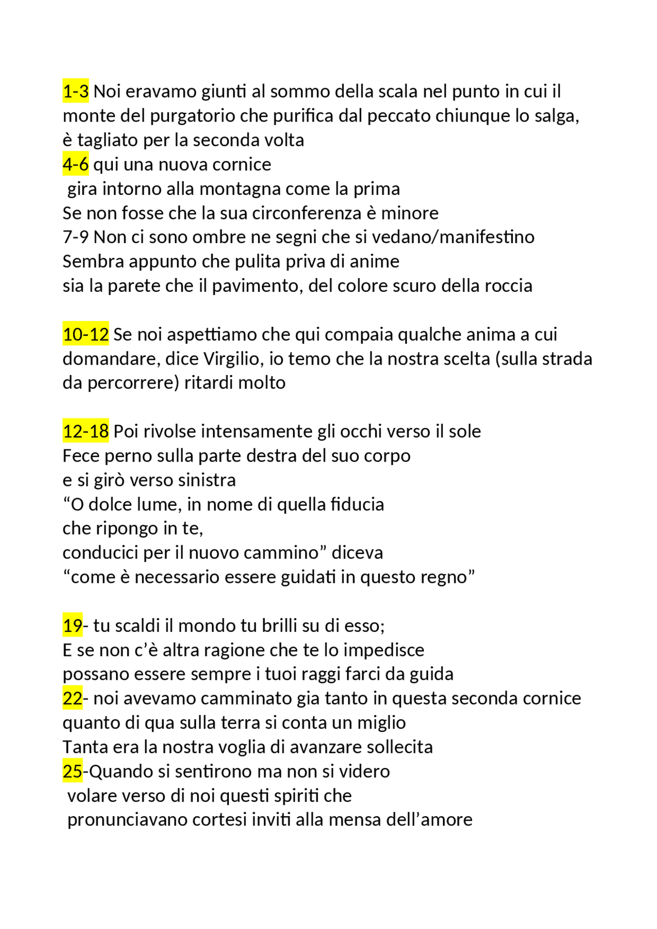 Purgatorio Canto Xiii Docsity