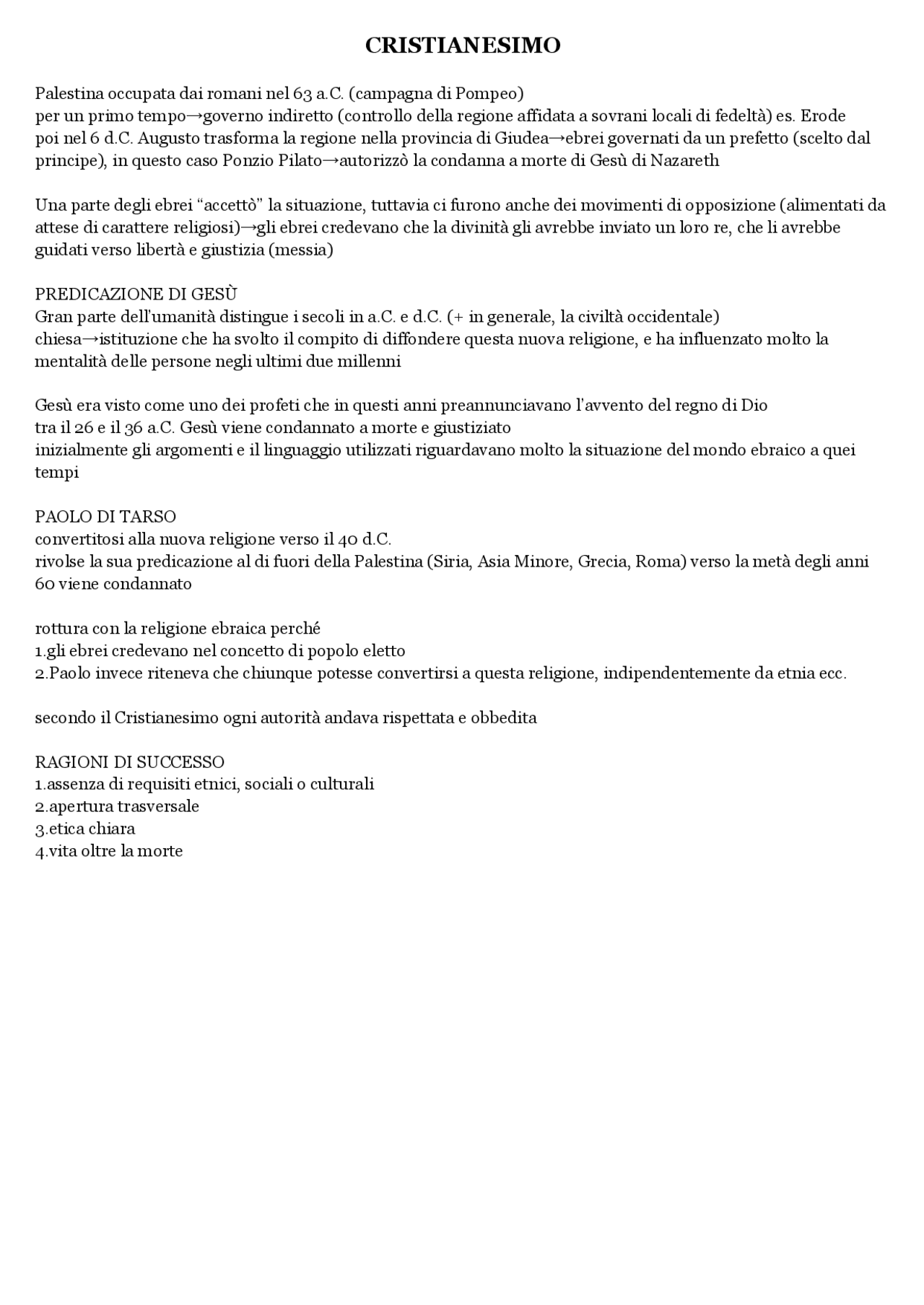 Nascita E Diffusione Del Cristianesimo Docsity
