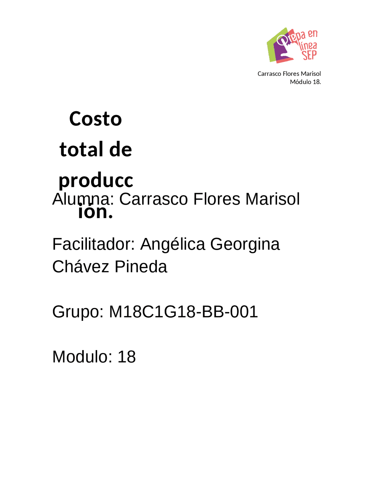 Costo Total De Producción Docsity